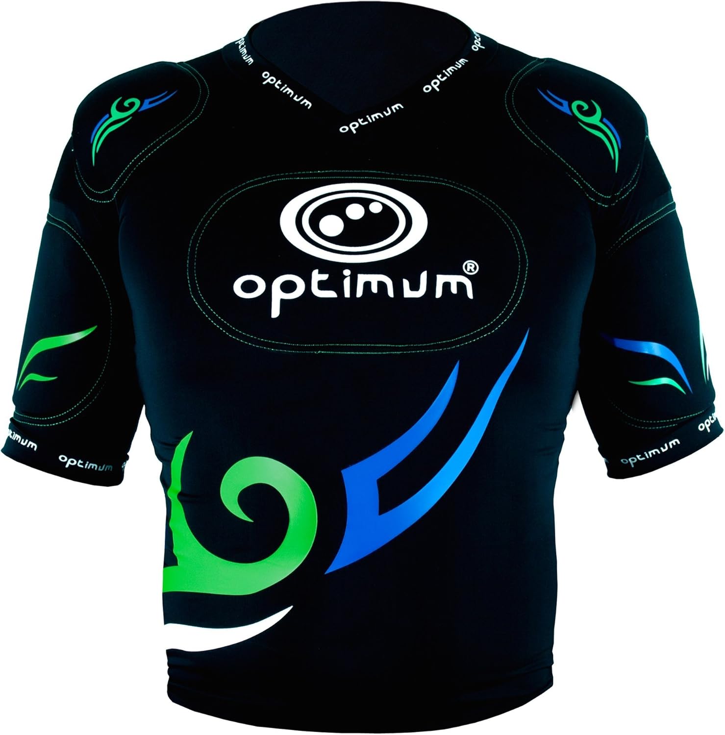 Amazon.com : Optimum 5 Pad Tribal Rugby Body Protection Shoulder Pads ...