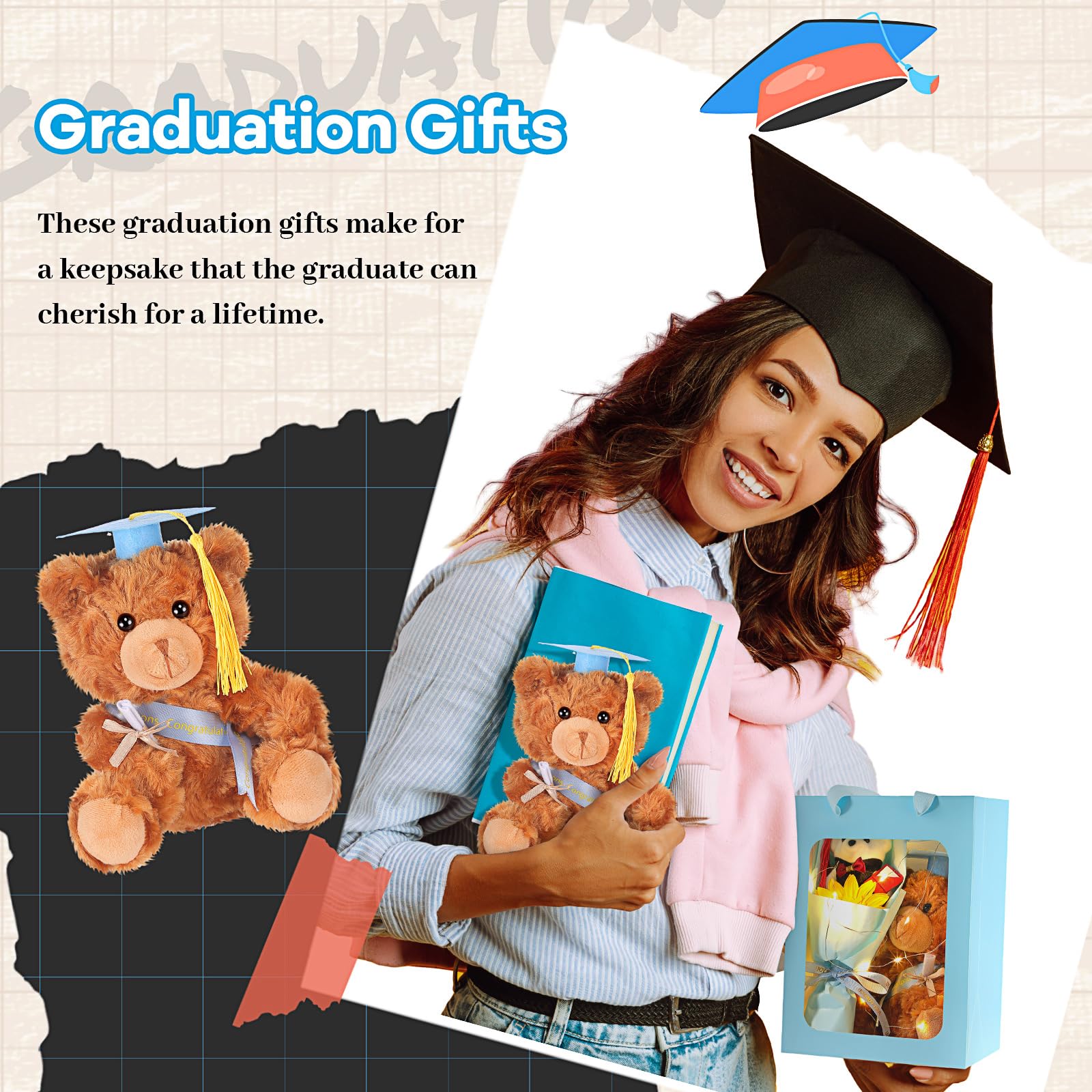 Snapklik.com : Motionchic Graduation Bear Gift Set Class Of 2025 ...