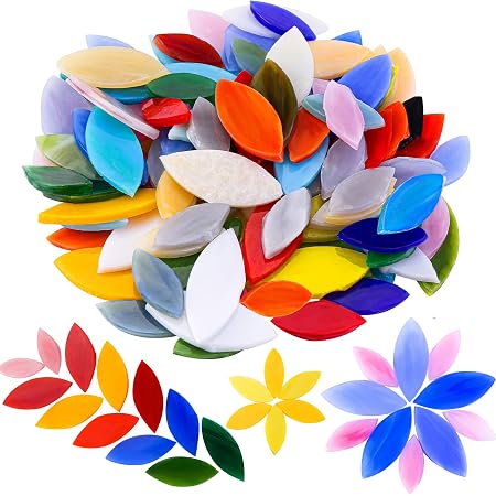 Mixed Color Petal Glass Mosaic Tiles, Water Drop Stained Mosaic Glass ...