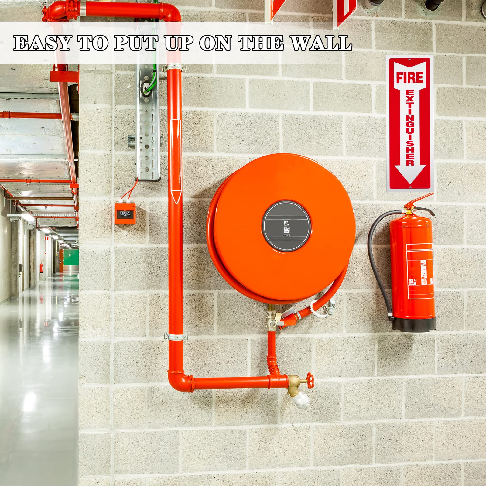 Snapklik.com : Ctosree 12 Pack Aluminum Fire Extinguisher Sign, 4" X 12 ...