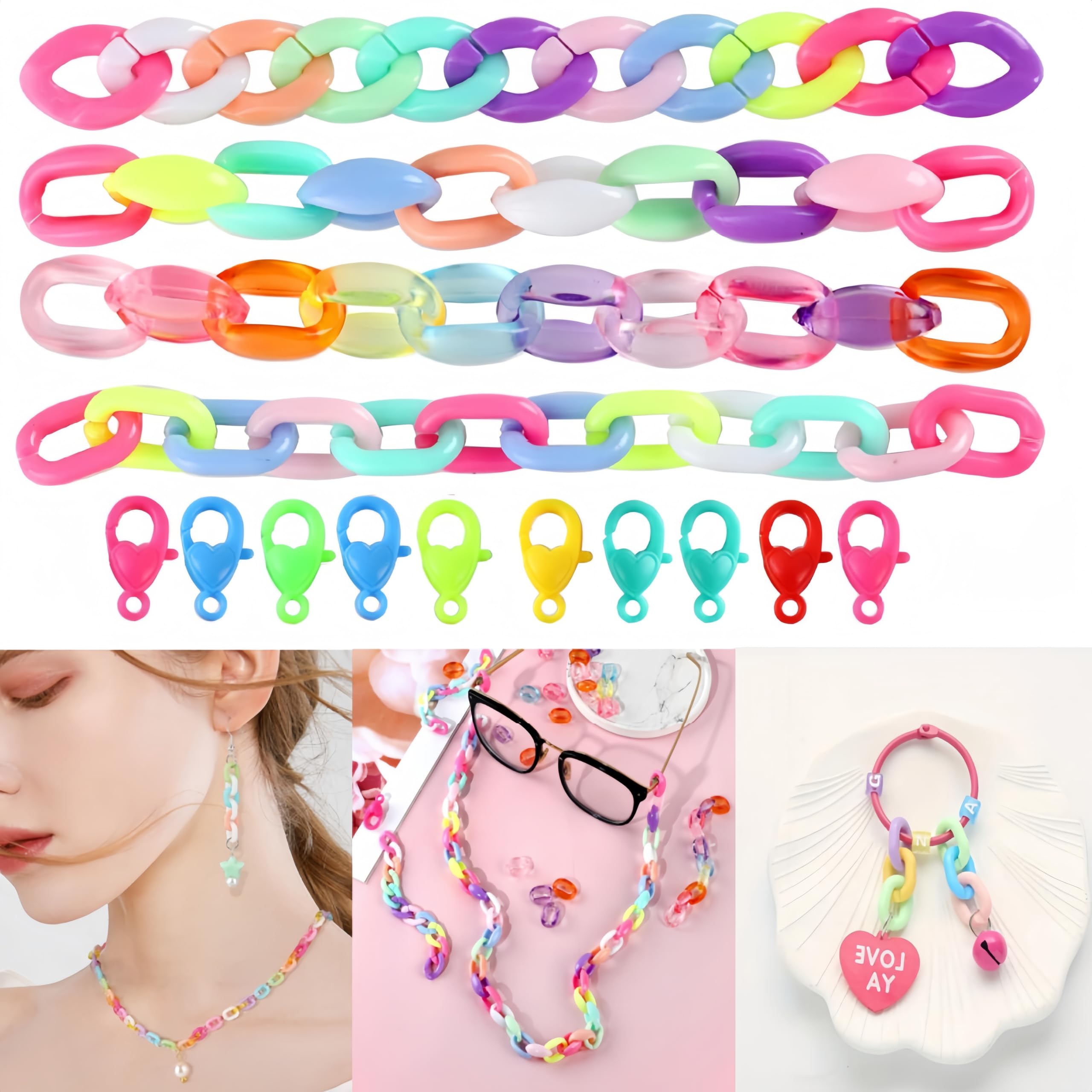 Amazon.com: 520PCS Acrylic Linking Rings, Link Connectors, Assorted ...