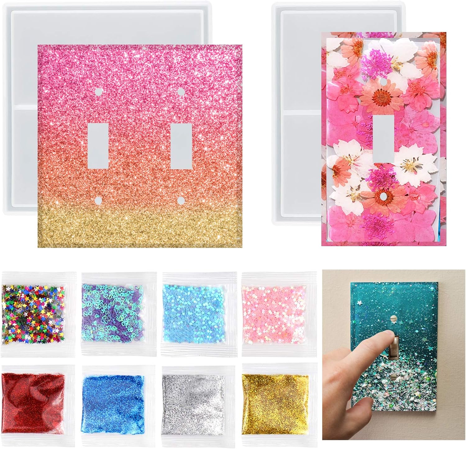 Amazon.com: BUSOHA Resin Mold for Switch Panel,2PCS Light Switch Covers ...