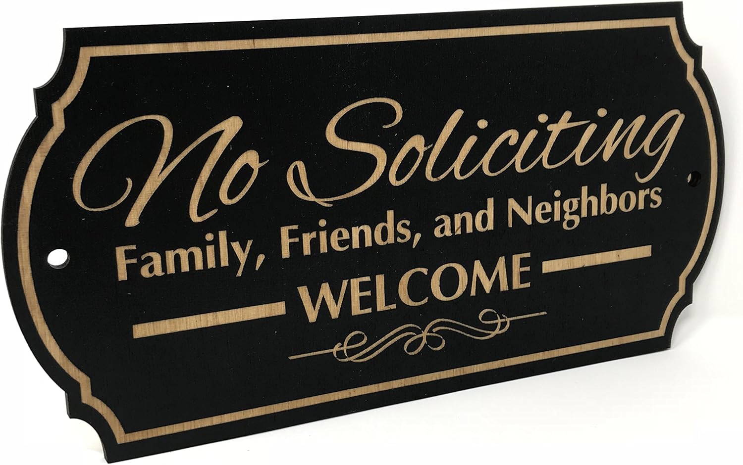 Amazon.com: Rustic No Soliciting sign Family Friends and Neighbors ...