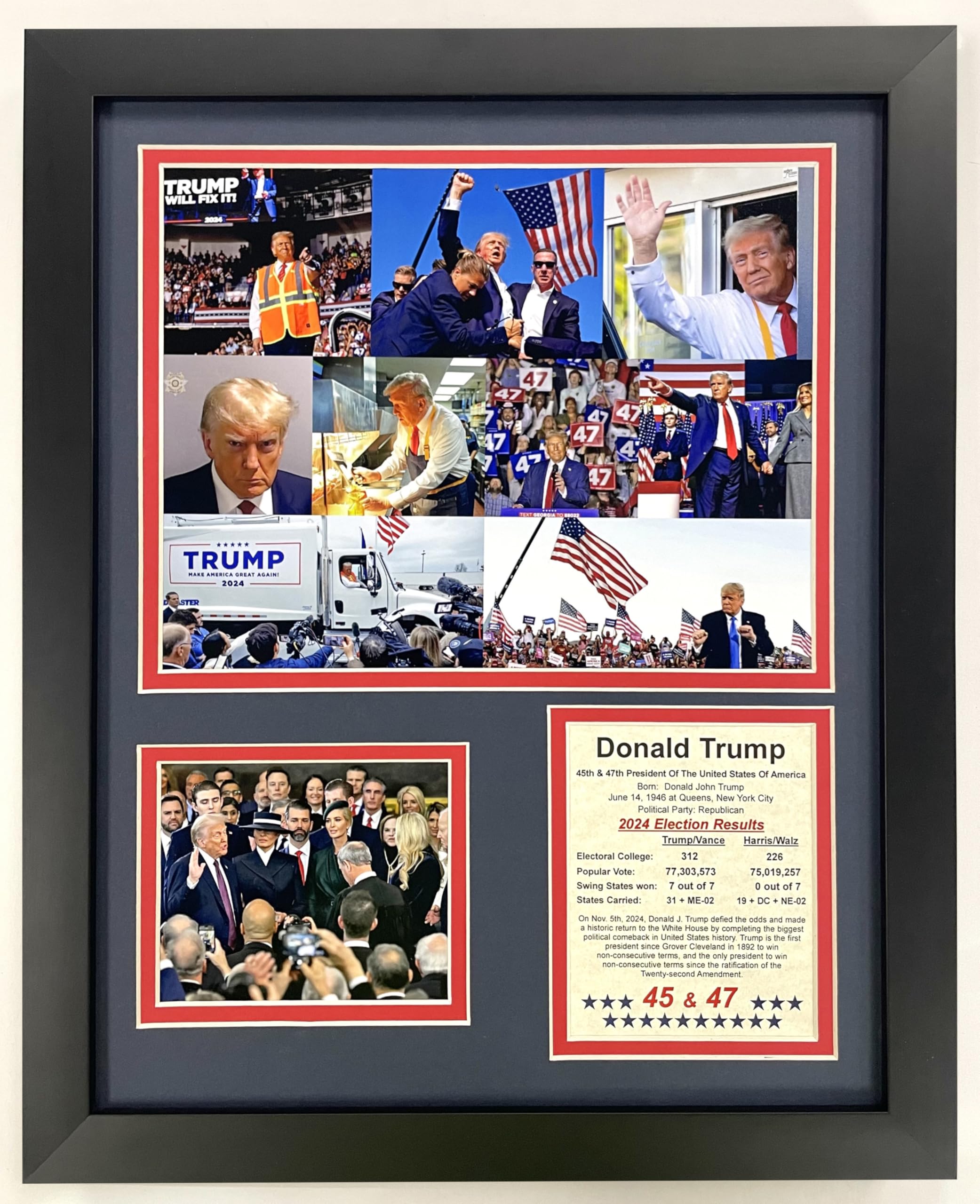 Amazon.com: Donald Trump | America's 45th and 47th President | Framed ...