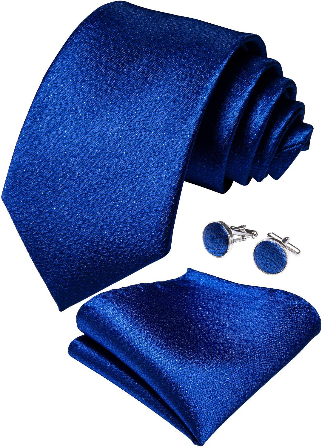 Amazon.com: DiBanGu Mens Solid Color Tie and Pocket Square Set Woven ...
