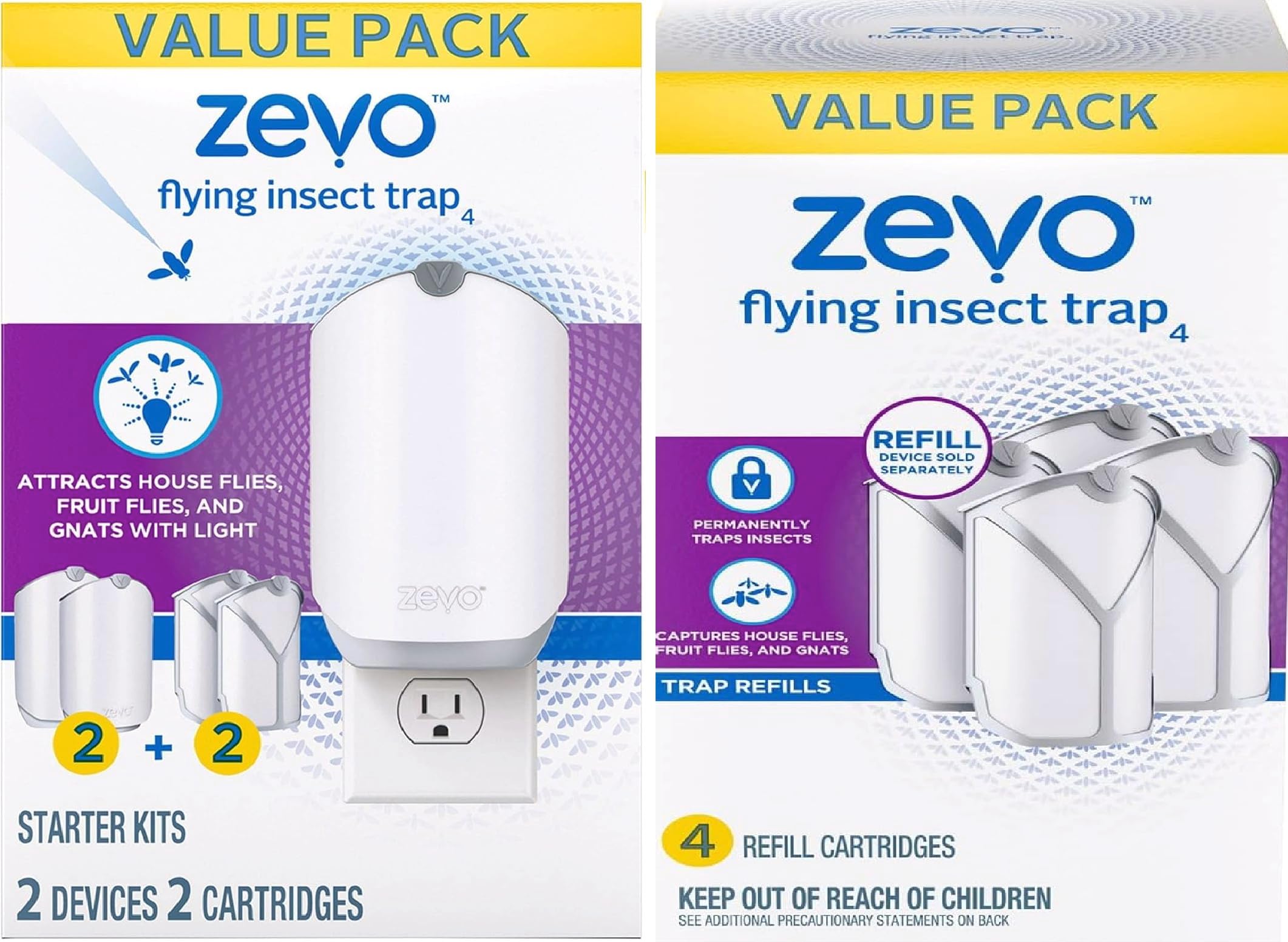 Amazon.com : 2-Packs Zevo Home Indoor Plug-in Fly Trap for Flies, Fruit ...