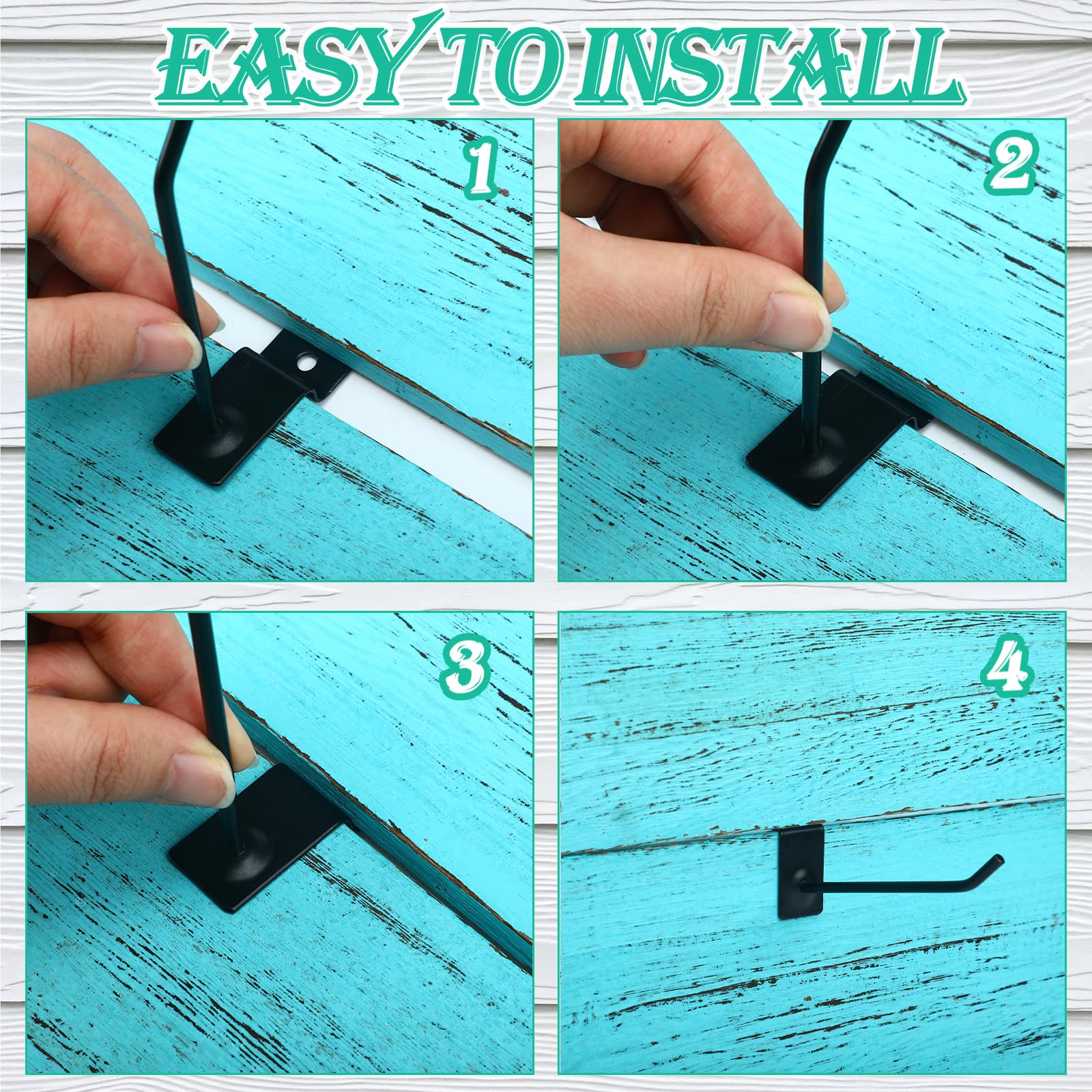 Snapklik.com : Yaocom 20 Pcs 2/4/6 Inch Black Slatwall Hooks Heavy Duty ...