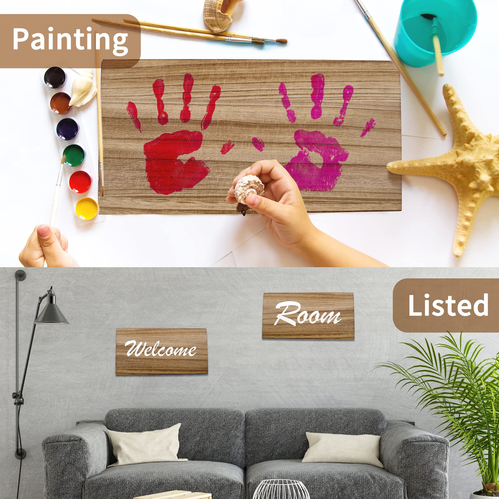 Snapklik.com : Unfinished Wood Rectangles Blank Wooden Chipboard Thick ...