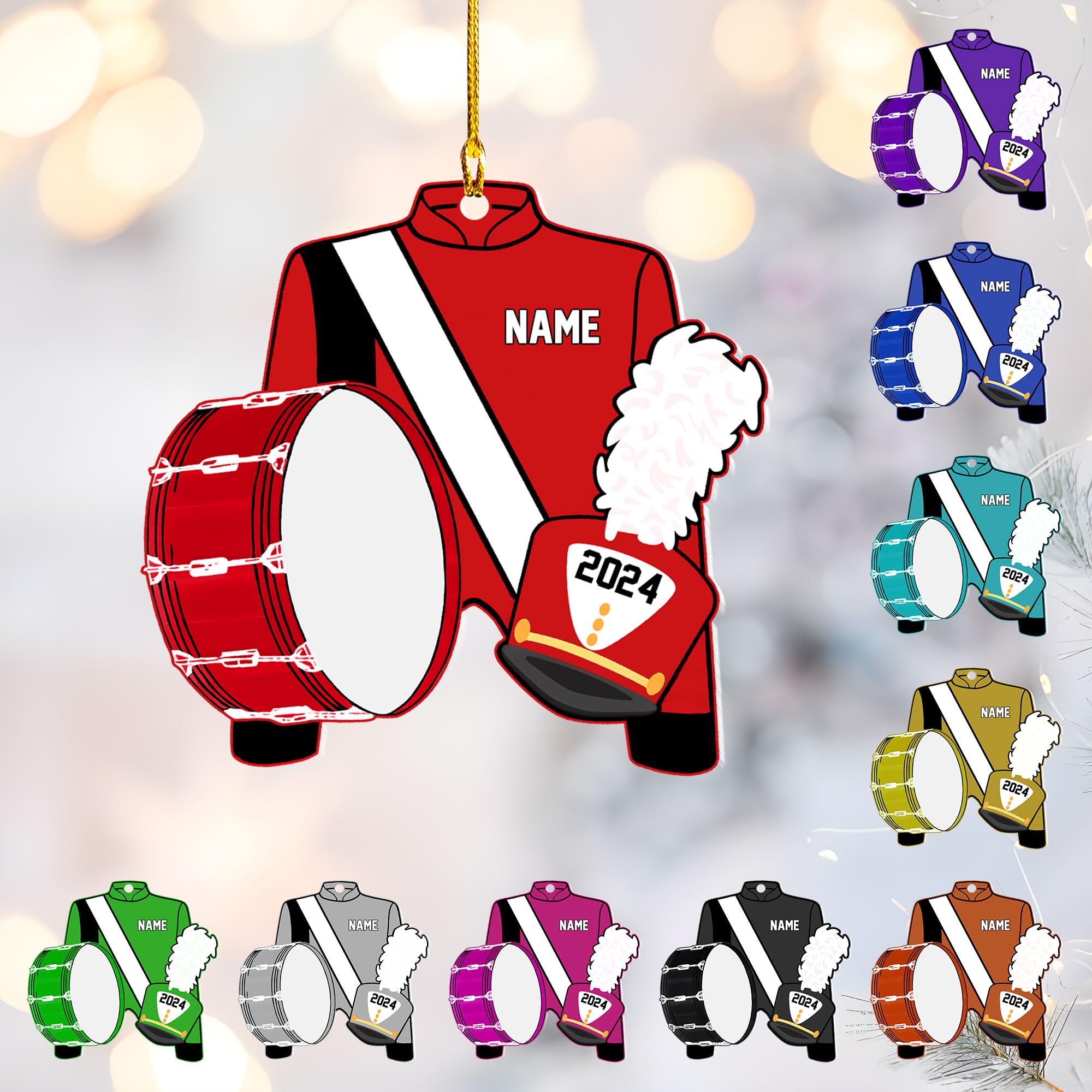 Amazon.com: Pretyprints Marching Band Christmas Ornament Personalized ...