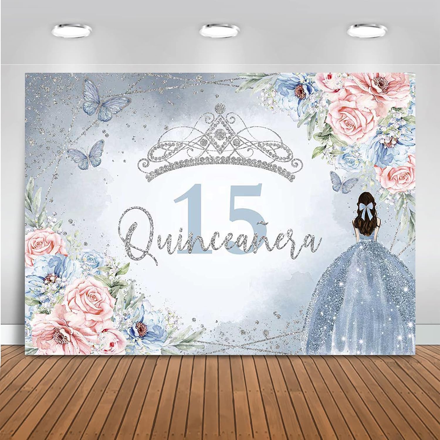 Amazon.com : Mocsicka Quinceanera 15th Birthday Backdrop for Sweet Girl ...