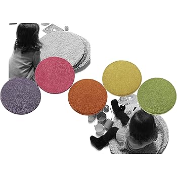Amazon.com: Bright Multi Set 6 Kids Crazy Carpet Circle Seats 18” Round ...