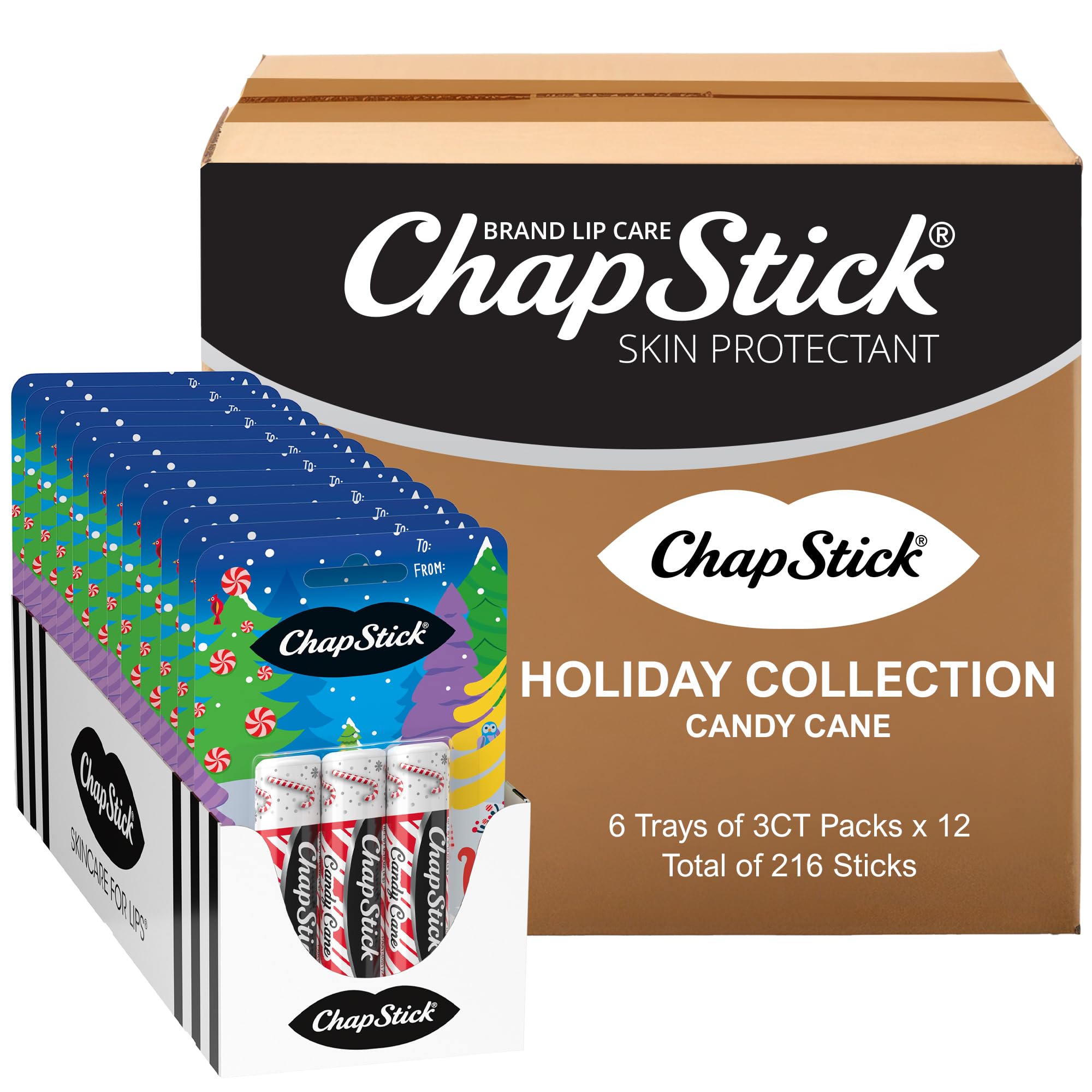 Amazon.com : ChapStick Bulk Lip Balm Candy Cane, Lip Care Tubes, 0.45 ...