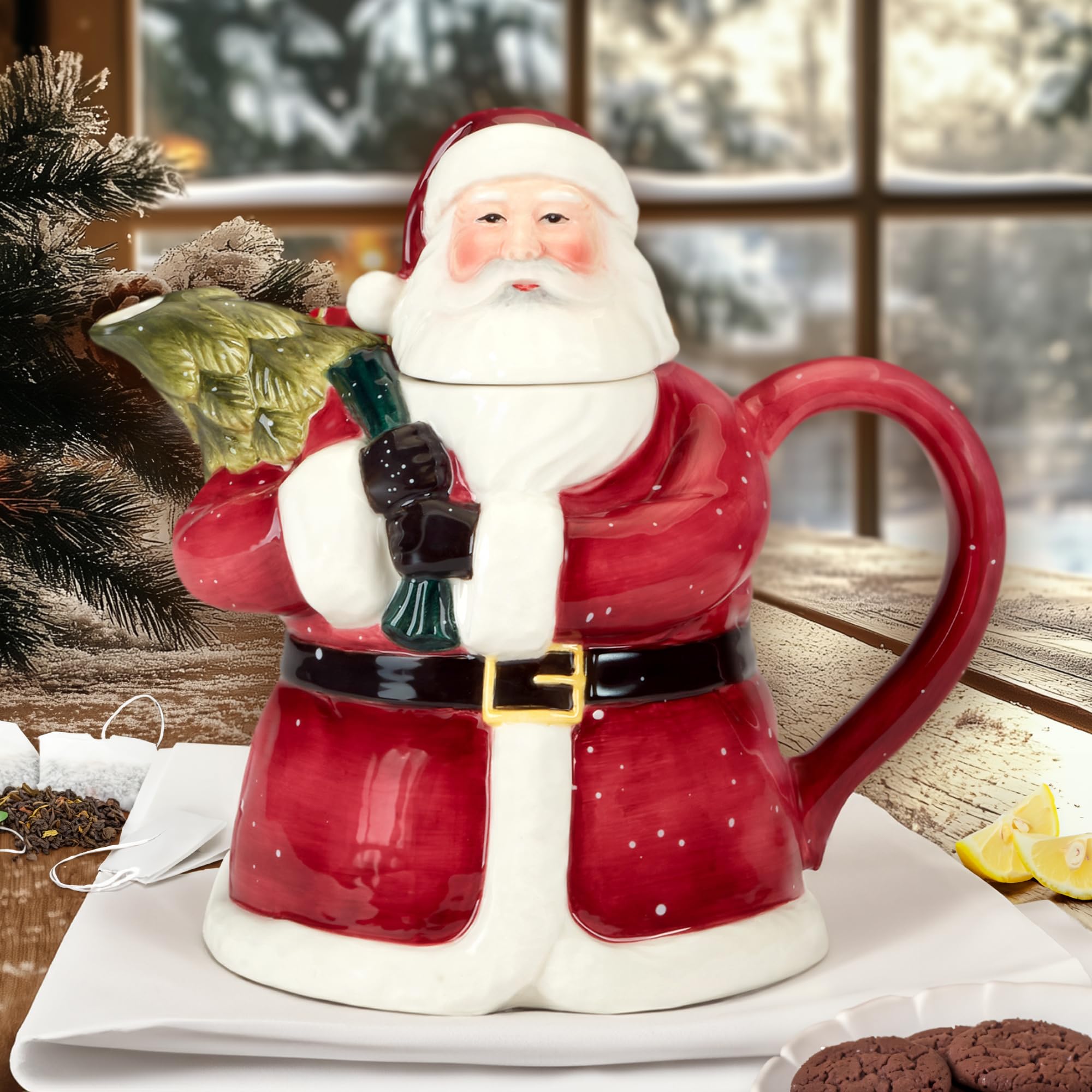 Amazon.com | Certified International Santa's Secret 3-D Teapot.,: Teapots