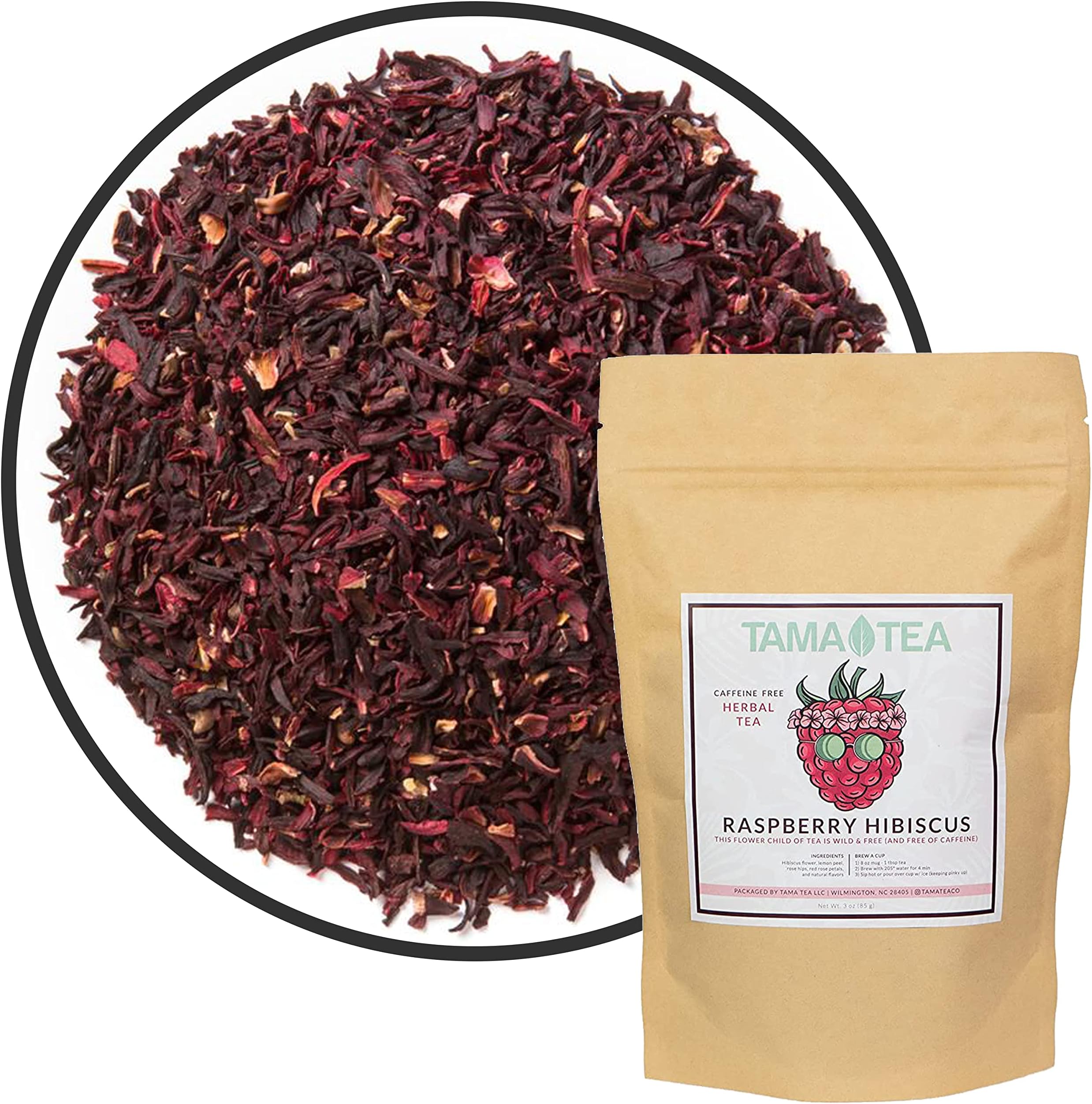 Amazon.com : Tama Premium Loose Leaf Raspberry Hibiscus Tea - Rich ...