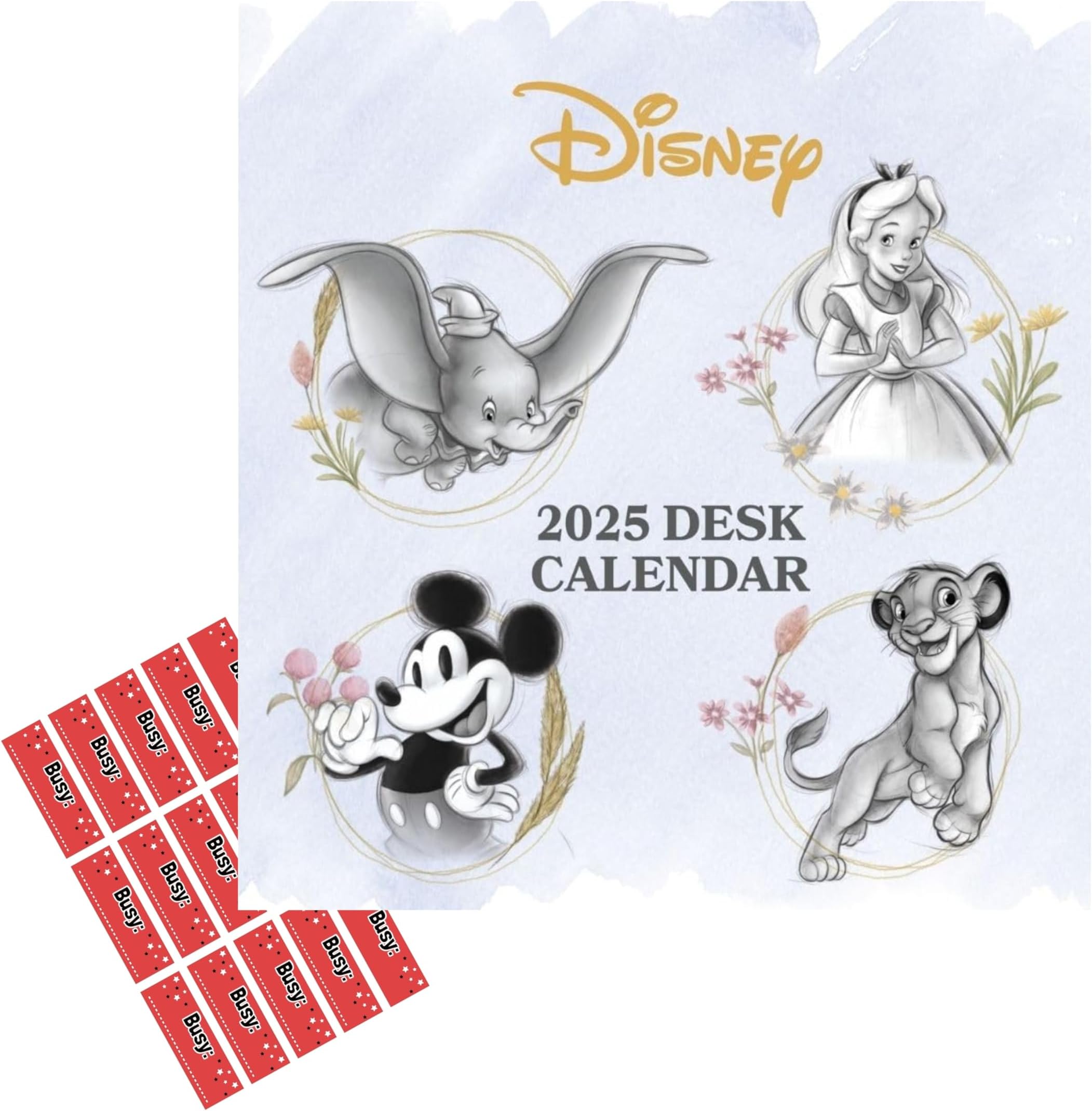 Disney Calendar Heritage Style Desk Easel 2025 Office Flip Calendar ...