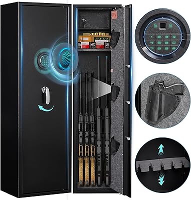 Gun Safe, Biometric Quick Access Home Firearm Locker, 10-15 Guns ...