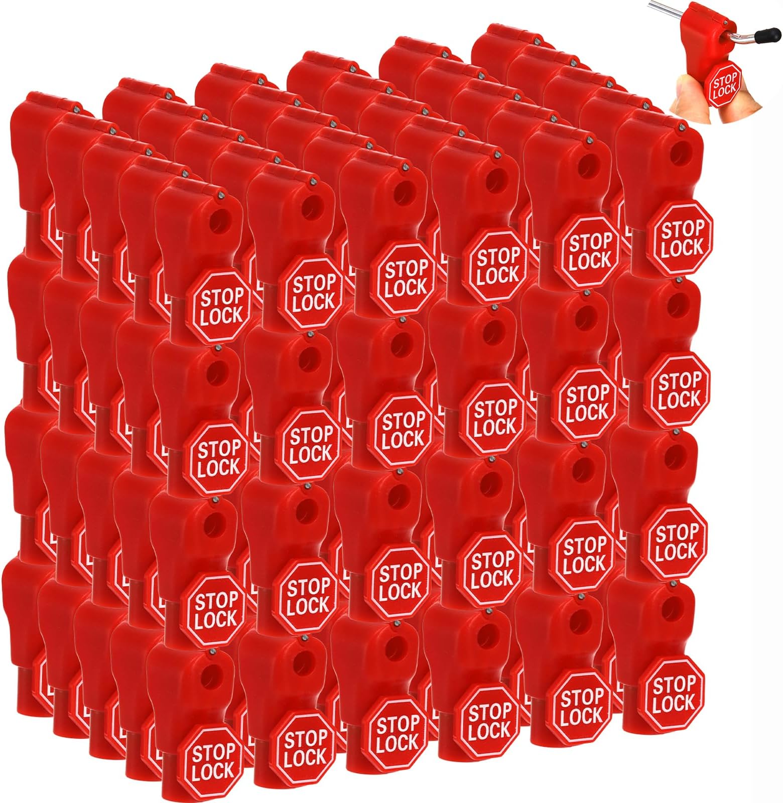 Amazon.com: Sedmoon Peg Hook Locks Stop Lock 100pcs Plastic red Stop ...