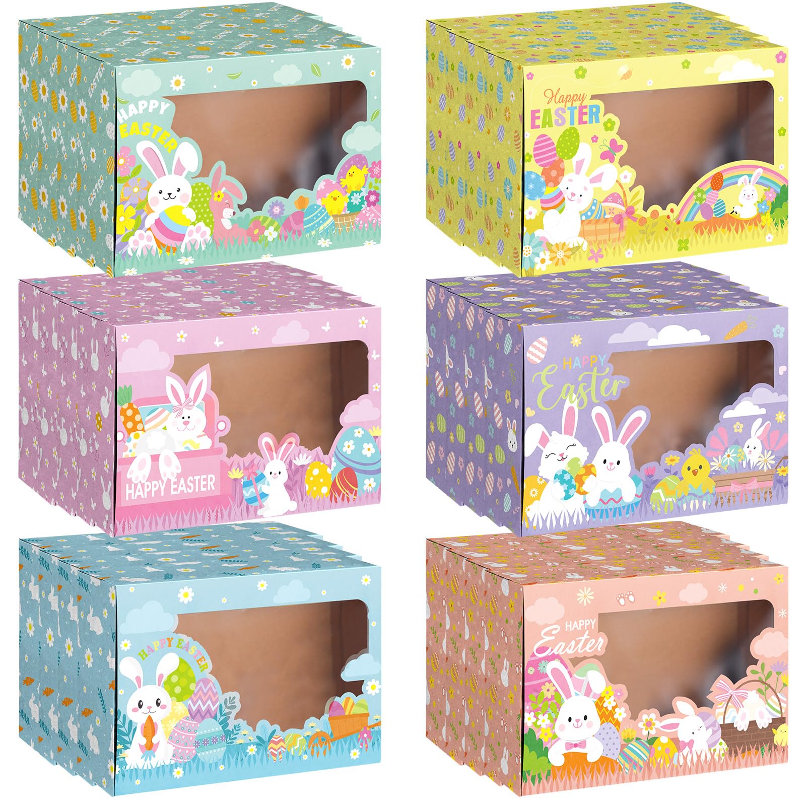 Amazon.com: Janlaugh 24 Pcs Retro Easter Cookie Boxes 12 x 5.5 x 2.5 ...