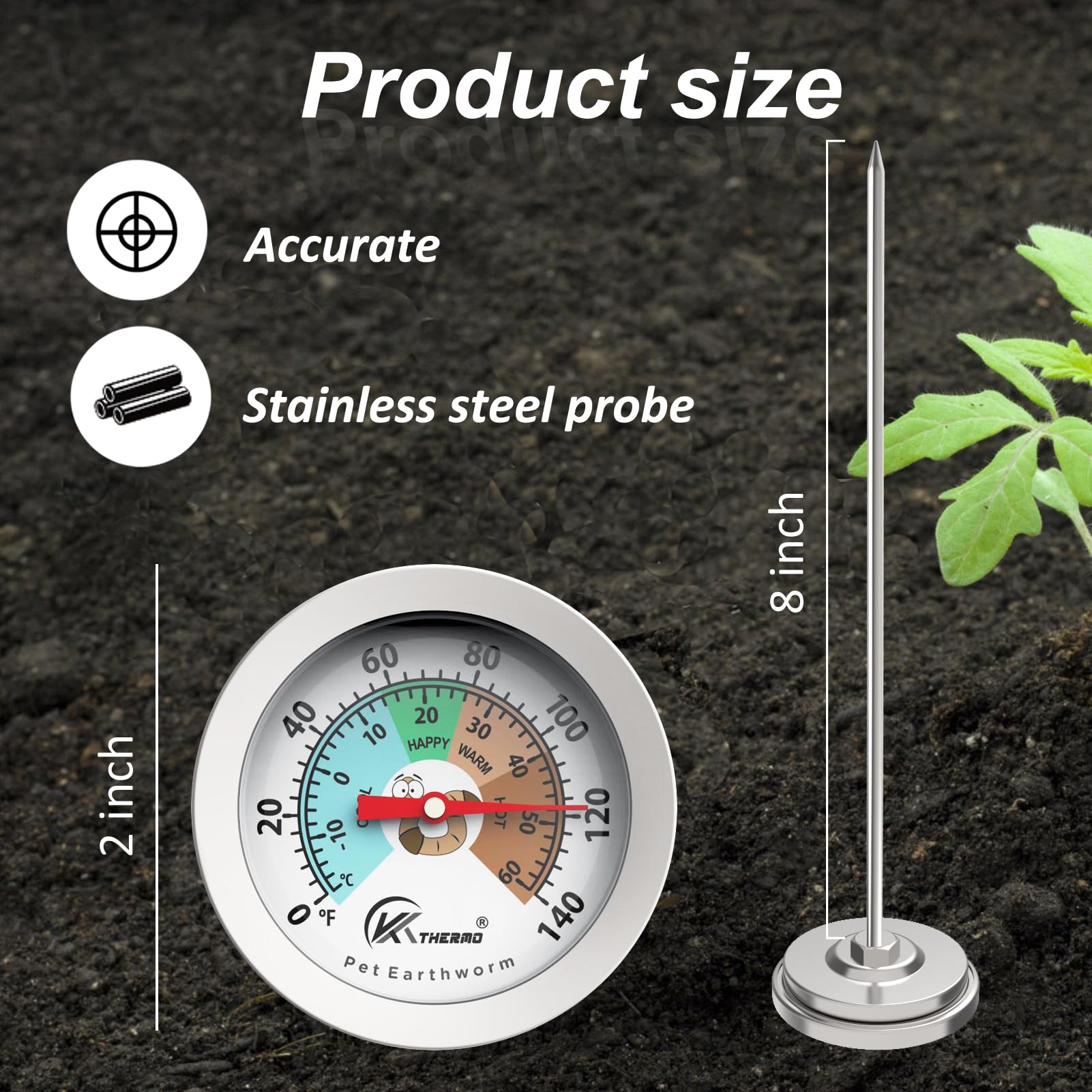 Snapklik.com : KT THERMO Compost Soil Thermometer Worm Thermometer Out ...