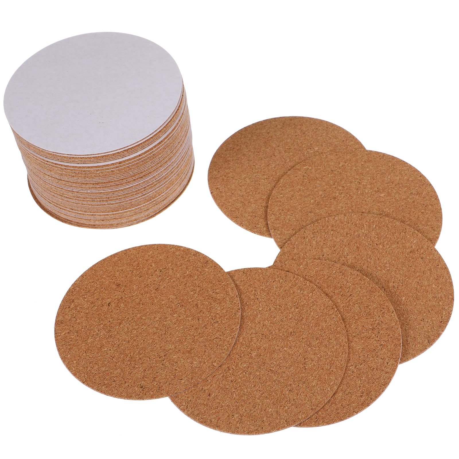 Amazon.com: AGFELO 60 Pcs Self-Adhesive Cork Coasters, Backing Round ...