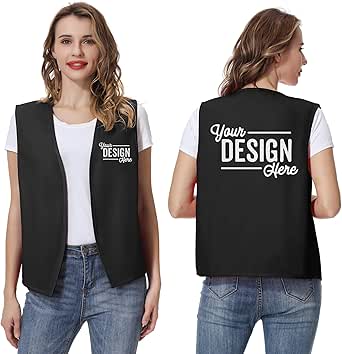 TopTie Custom Volunteer Vest No Buttons Unisex Work Vest Logo Imprint ...