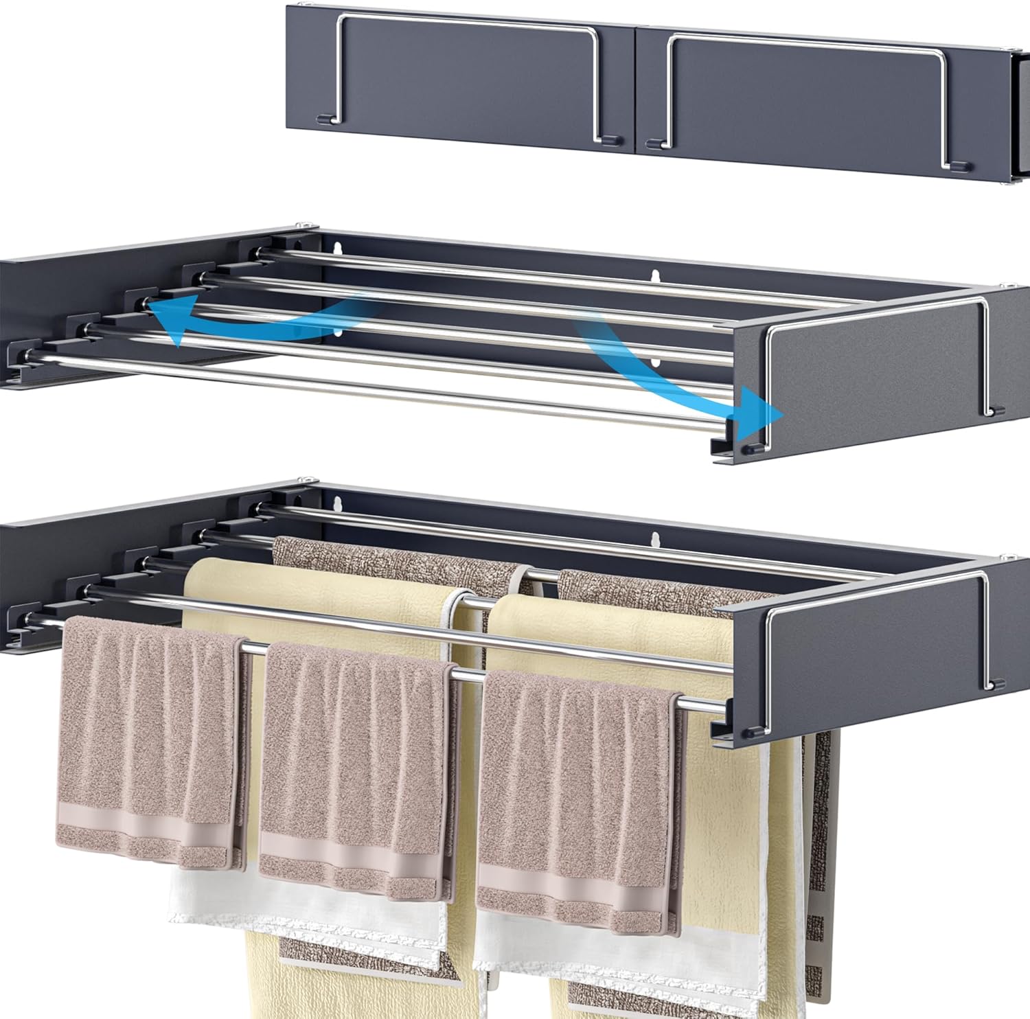 homeart Wall Mounted Drying Rack - Retractable, Space Saving, Durable ...