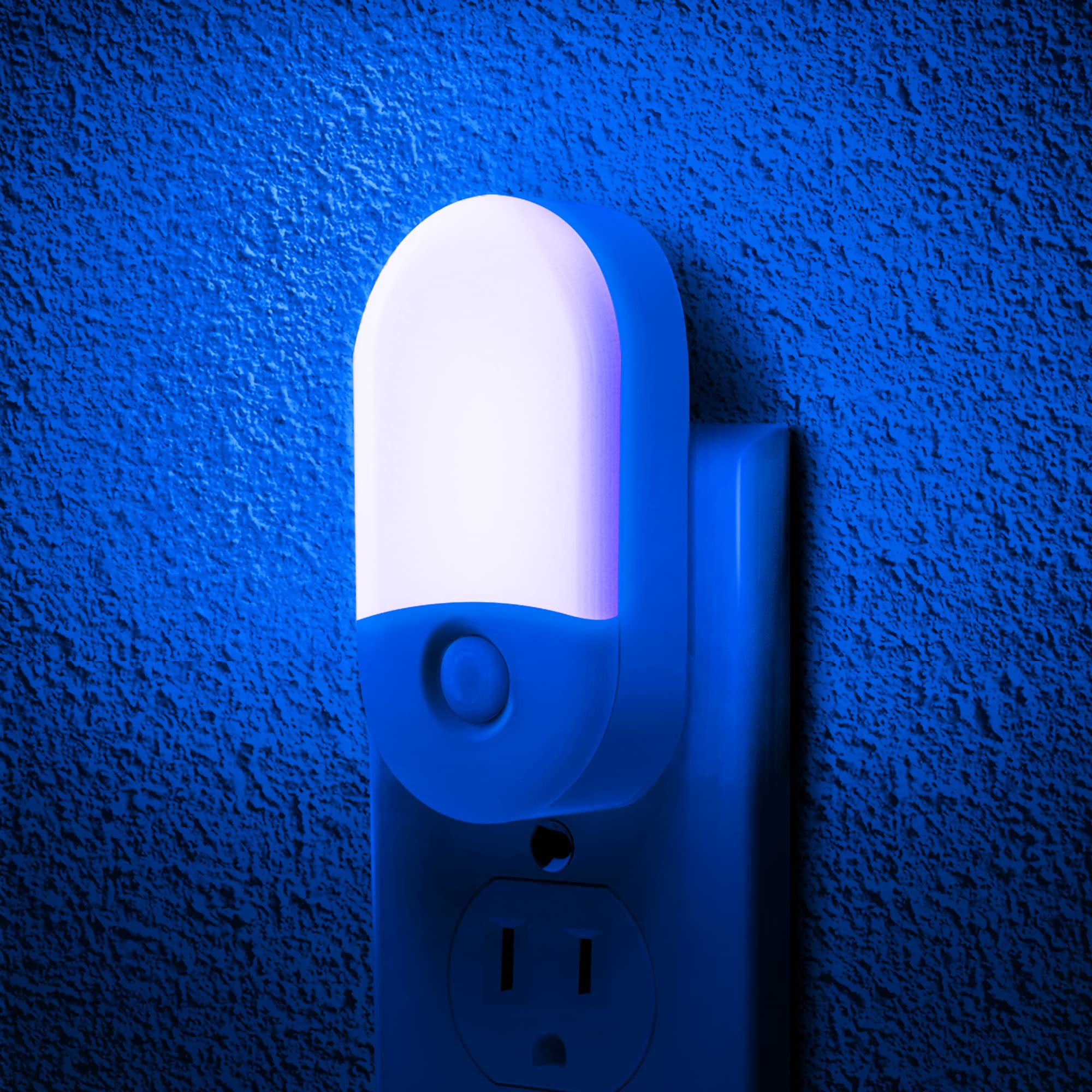 Blue Night Light, LOHAS Night Lights Plug into Wall[2 Pack], 0.6W LED ...