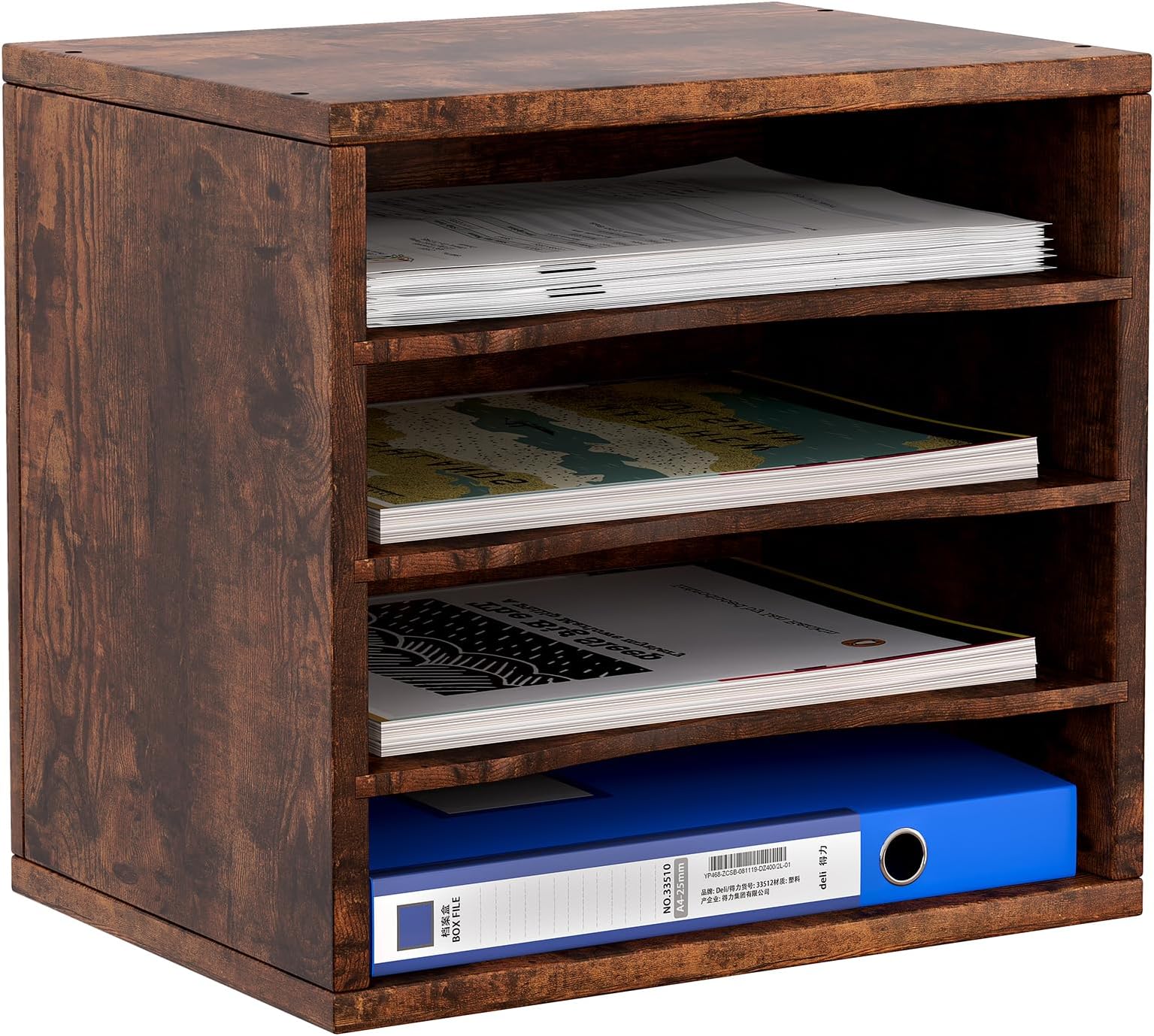 OSCO Faux Leather 5 Tier Designer Letter Tray - Brown : Amazon.co.uk ...