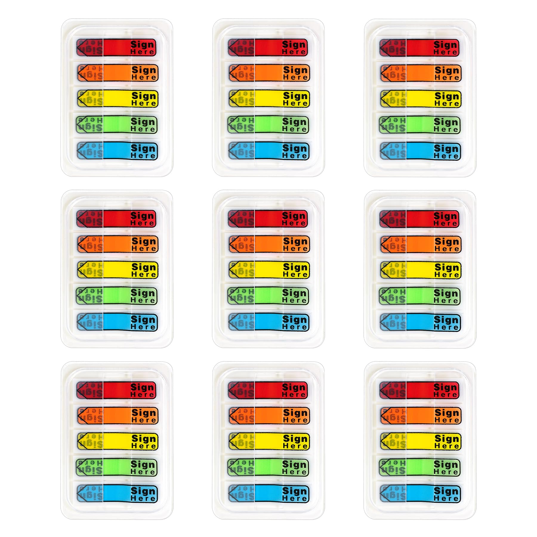 Amazon.com: 900 Pcs/ 9 Packs Sign Here Date Tabs with Dispenser - Sign ...