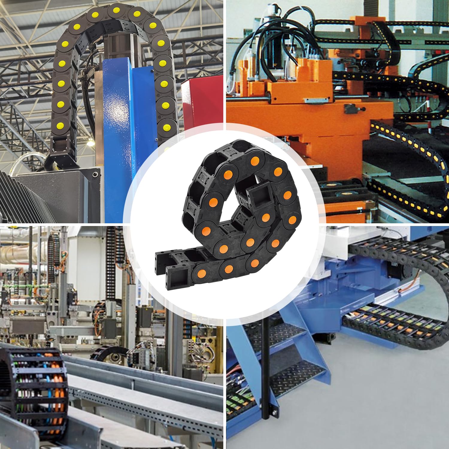 Snapklik.com : 39.38 Inch Plastic Drag Chain Cable Carrier, 1m Open ...