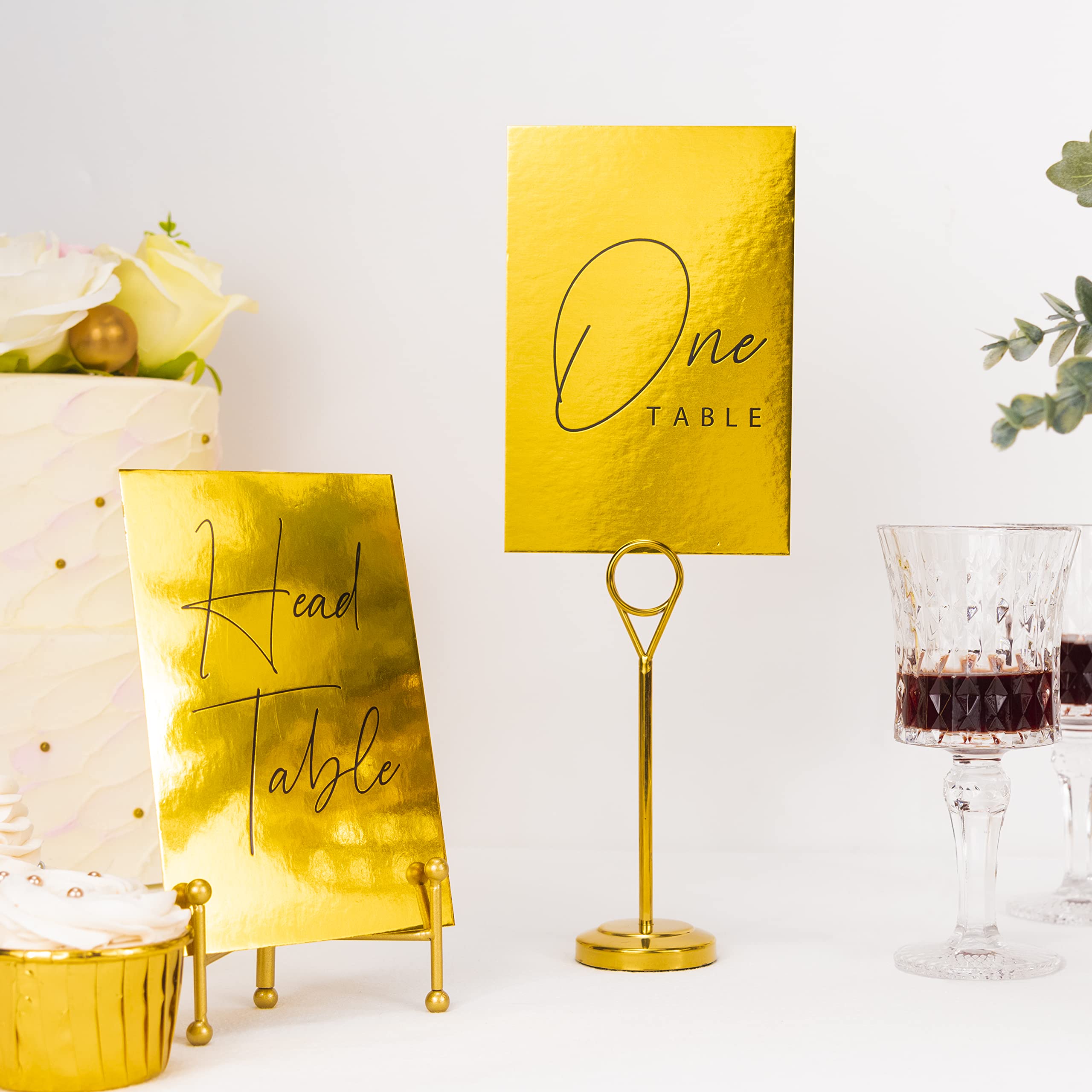 Amazon.com: Crisky Gold Table Number Cards for Vintage Wedding ...