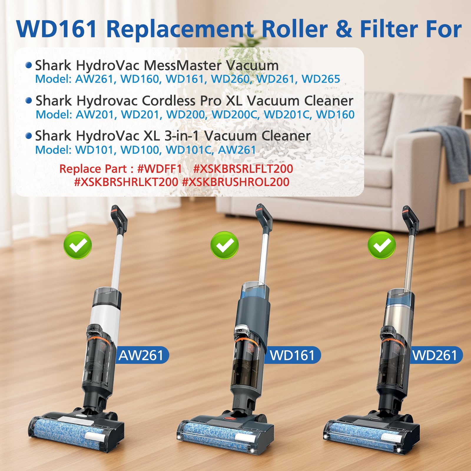 Snapklik.com : WD161 Roller & Filter Replacement For Shark HydroVac ...