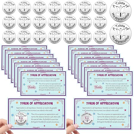 Amazon.com : 48 Sets Tokens of Appreciation and Cards Motivational ...