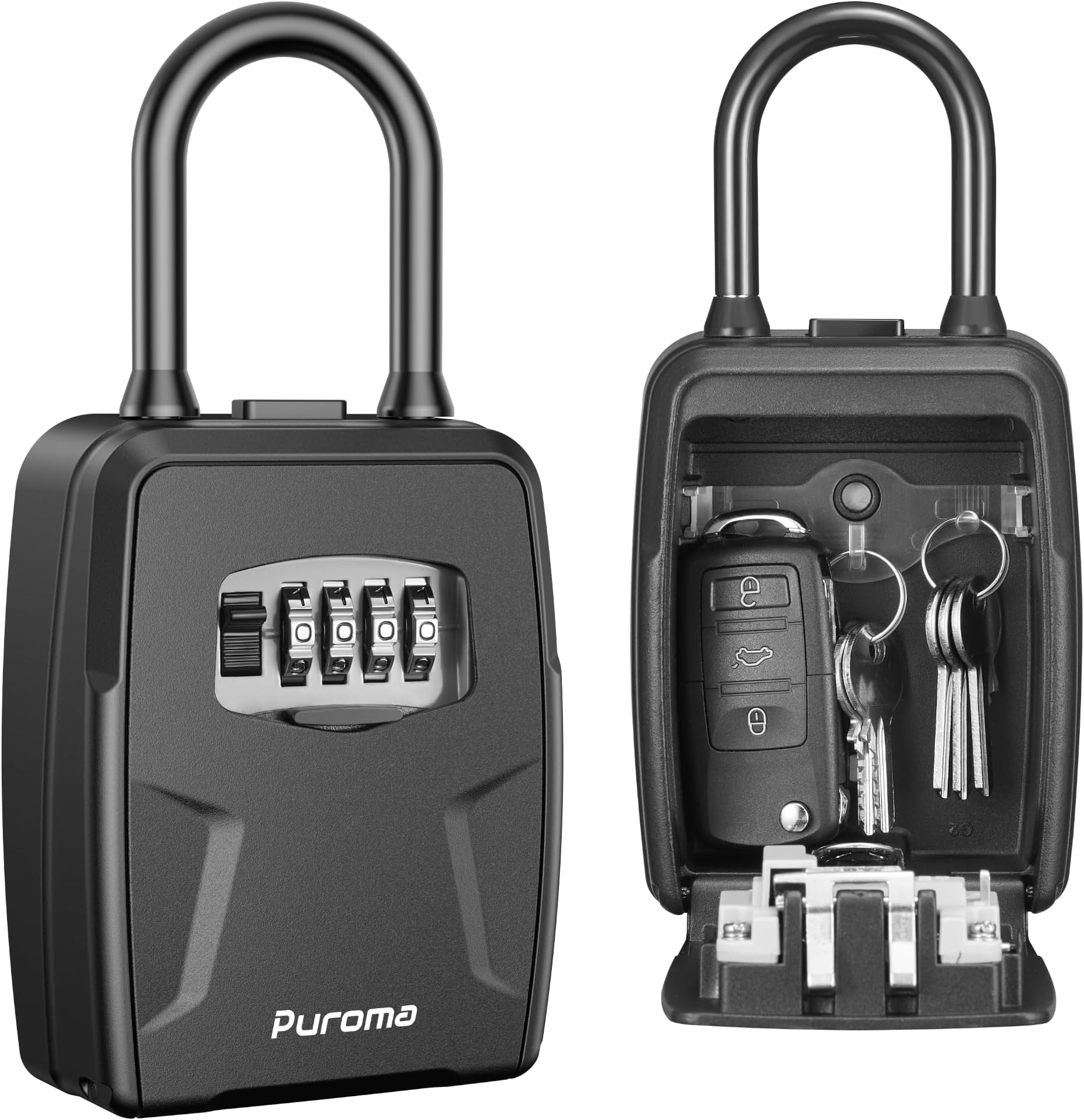 Amazon.com : Puroma Large Key Lockbox with Hook, Resettable Combination ...