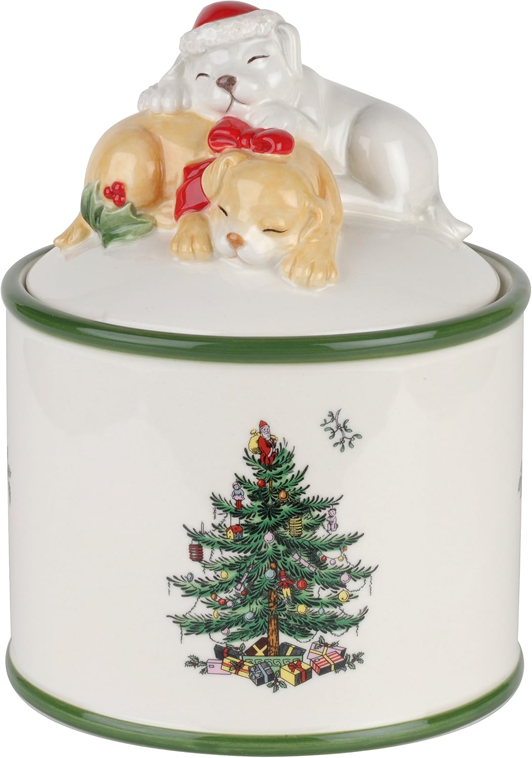 Amazon.com: Spode Christmas Tree Puppy Candy Jar: Home & Kitchen