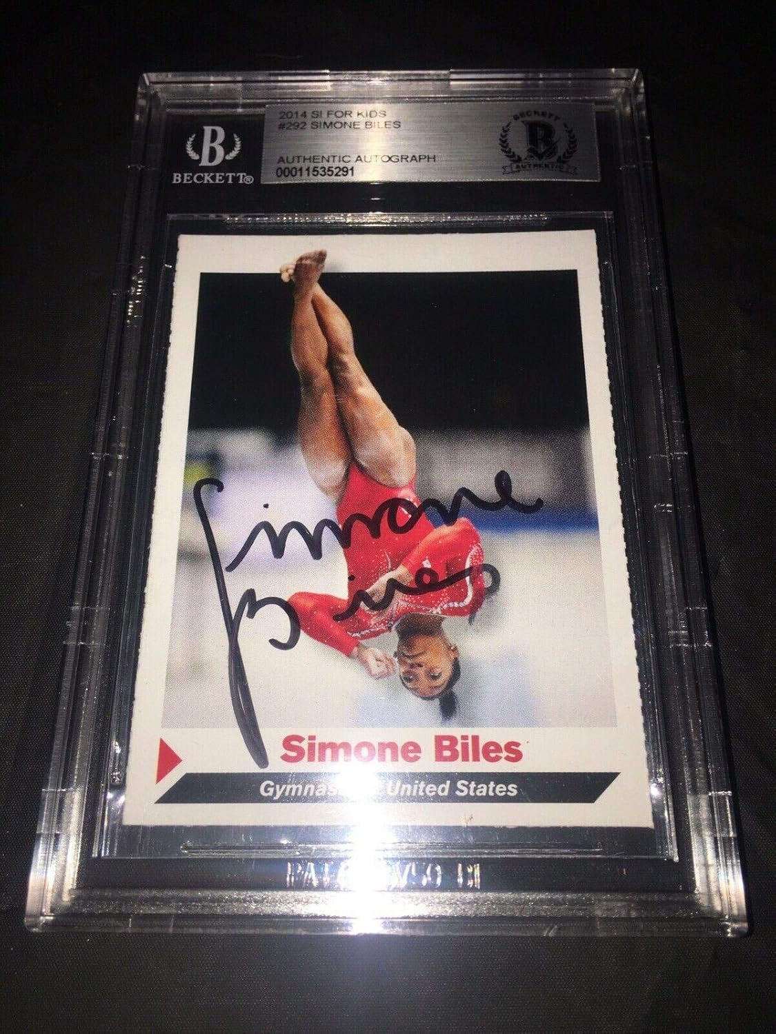 Simone Biles Signed 2016 Olympic USA Card Rookie Slab - PSA/DNA ...