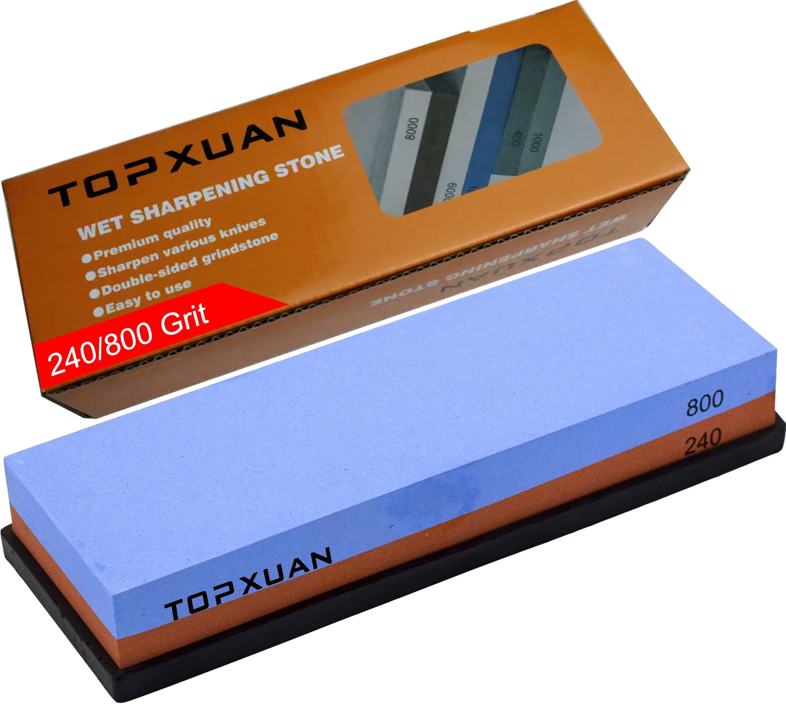 Knife Sharpening Stone,Whetstone Knife Sharpener Stone 180/320 Grit,Wet ...