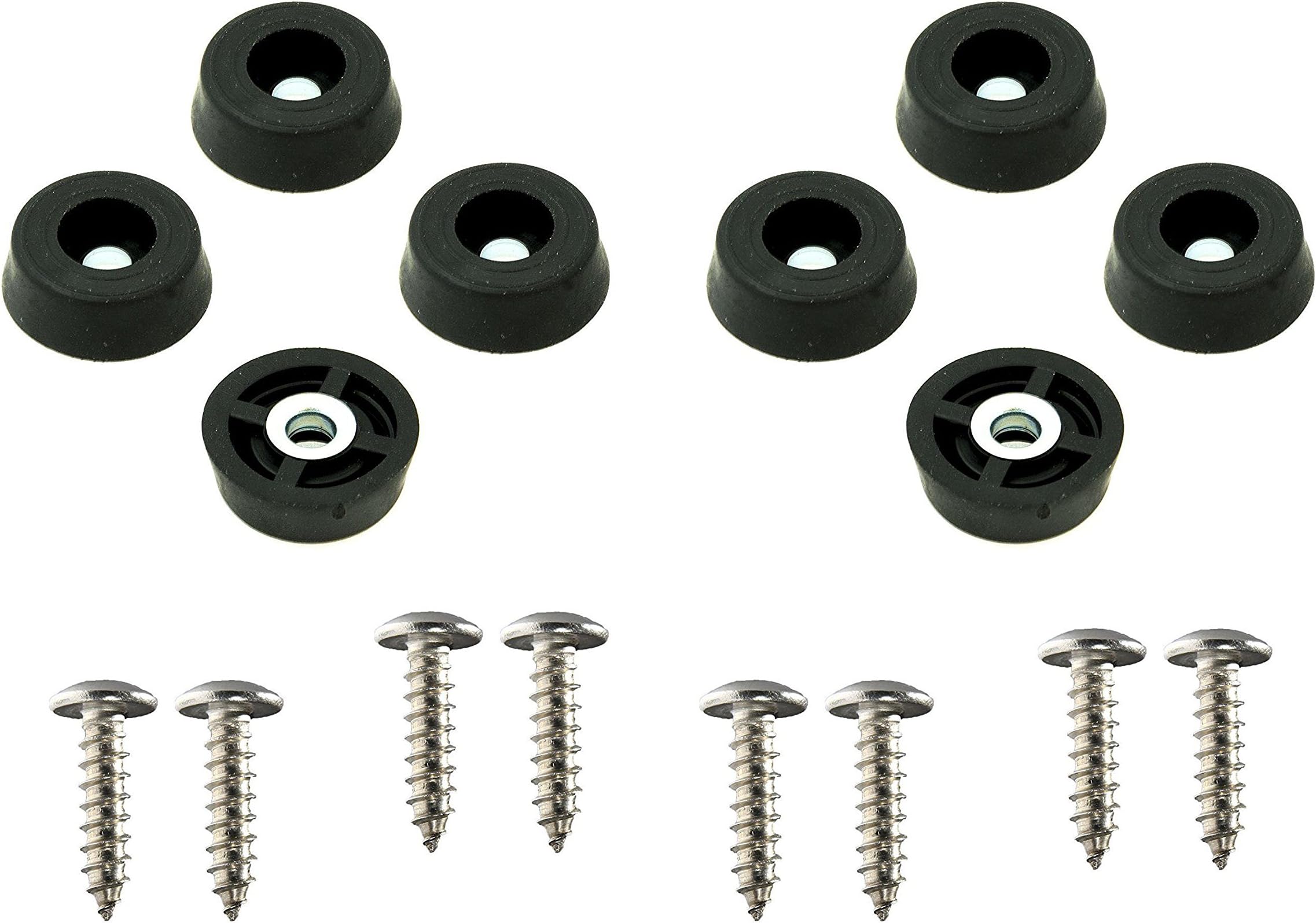 8 Small Round Rubber Feet Bumpers W/Screws - .250 H X .671 D - Made in ...