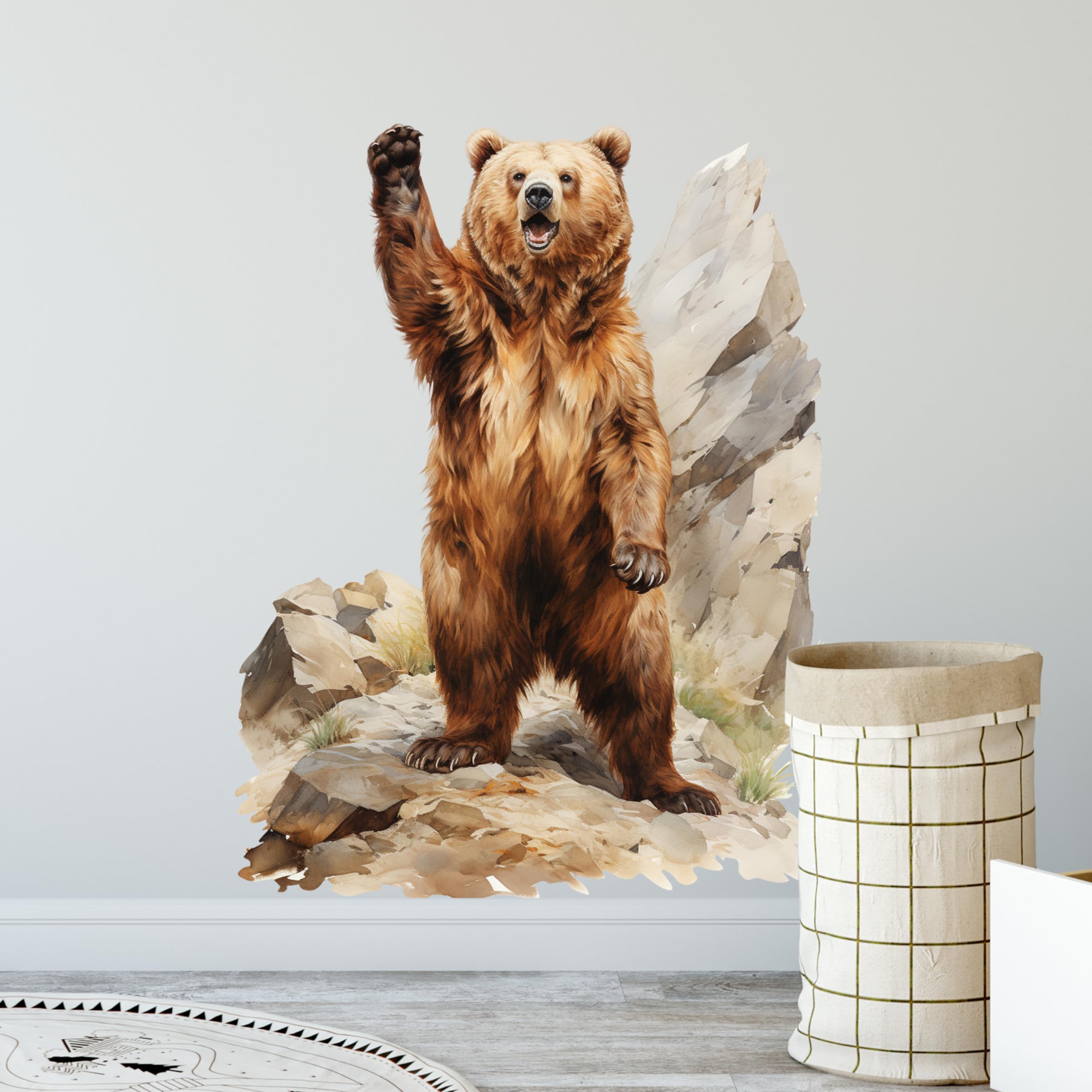 Amazon.com: Funny Bear Wall Decal Peel Stick Realistic Hi Bear Wall Art ...