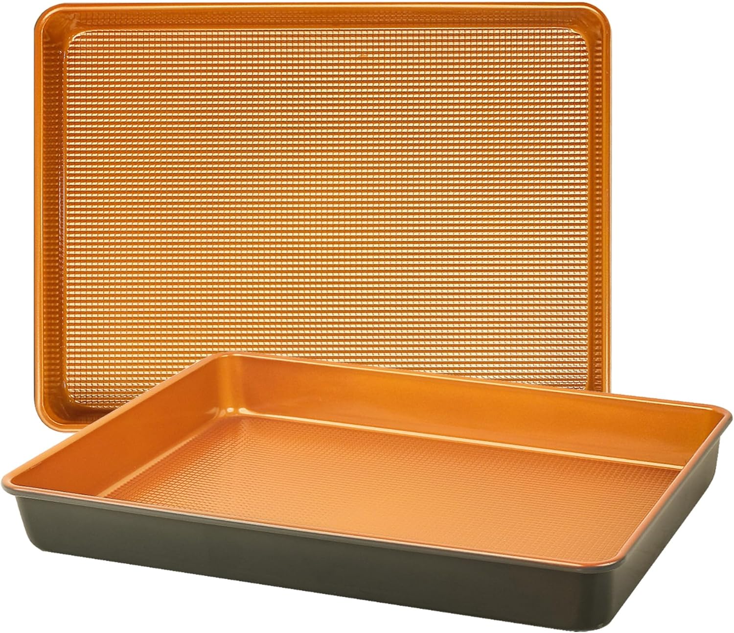 Amazon.com: LUCYCAZ 2 Pack 15''x11''x2'' Deep Large Half Sheet Cake Pan ...