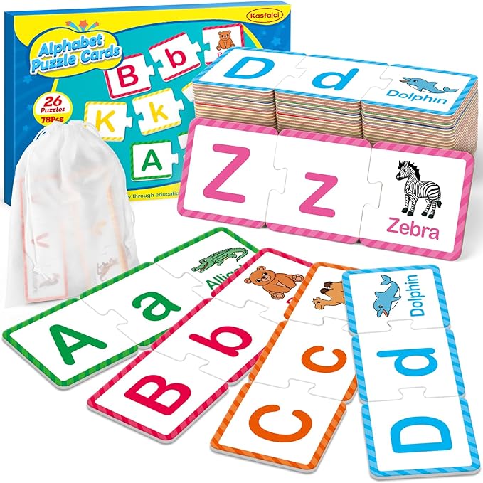 Amazon.com: Kasfalci Alphabet Puzzle Cards,ABC puzzle,Alphabet Learning ...