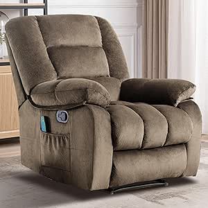 IOMOR Massage Recliner Chair with Heat and Massage, Soft Fabric ...
