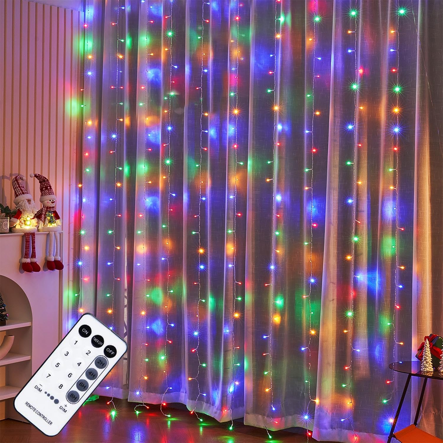 Amazon.com: Dazzle Bright 300 LED Curtain String Lights, RGB Color ...