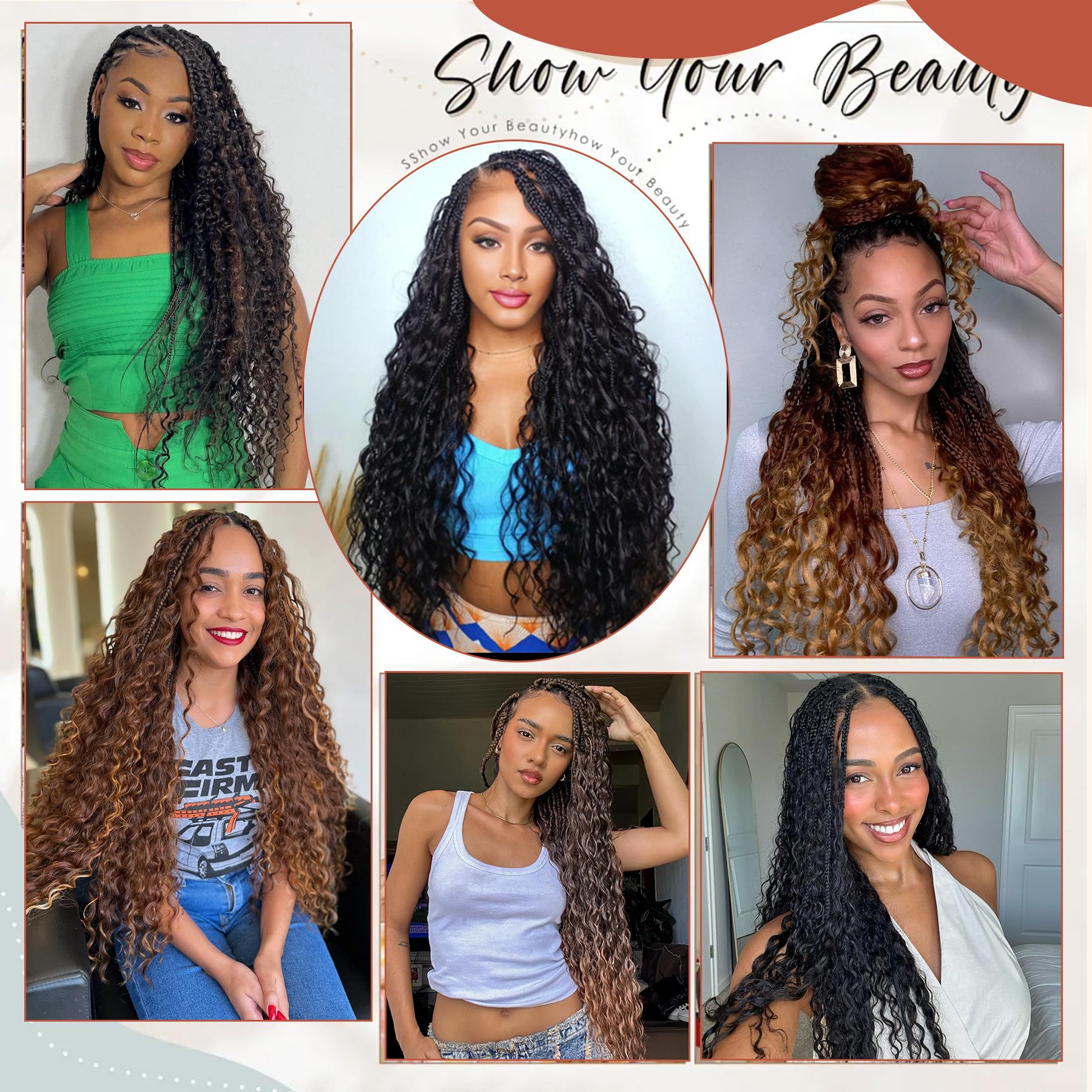 Snapklik.com : 18Inch Boho Box Braids Crochet Hair 8 Packs Goddess Box ...