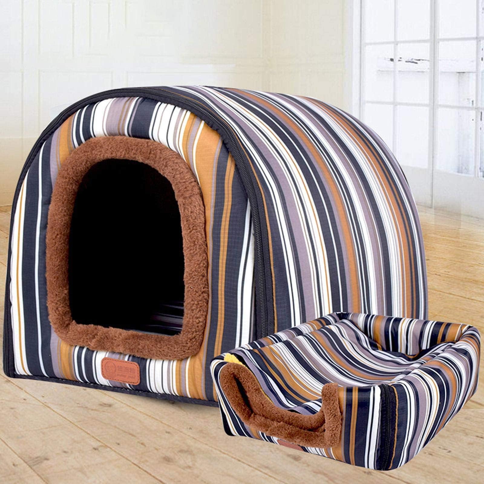 Extra Large Pet House Dog Bed with Roof XL,Labrador Calming Cave Medium ...