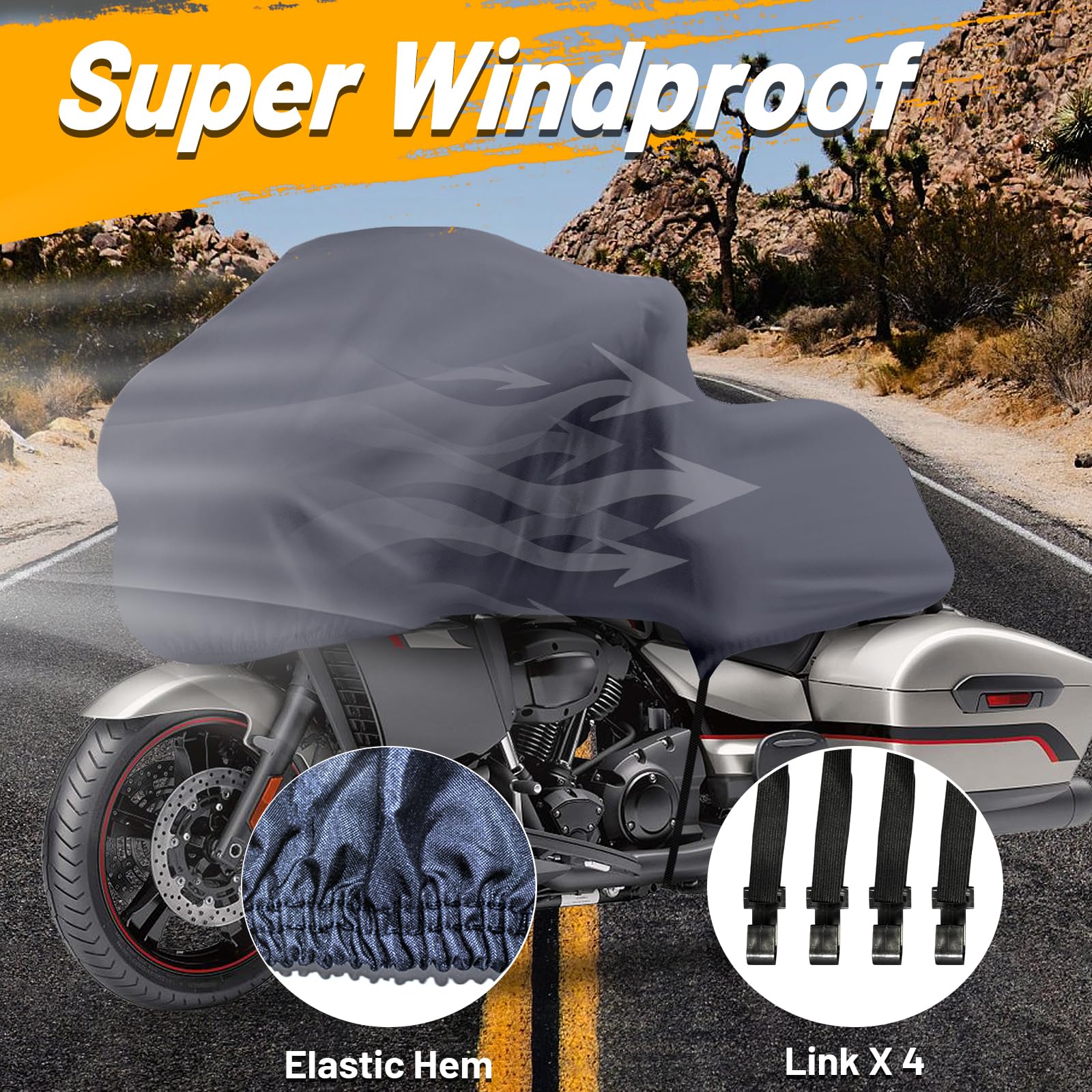 Snapklik.com : Touring Motorcycle Half Cover, Internal Cotton Outdoor ...