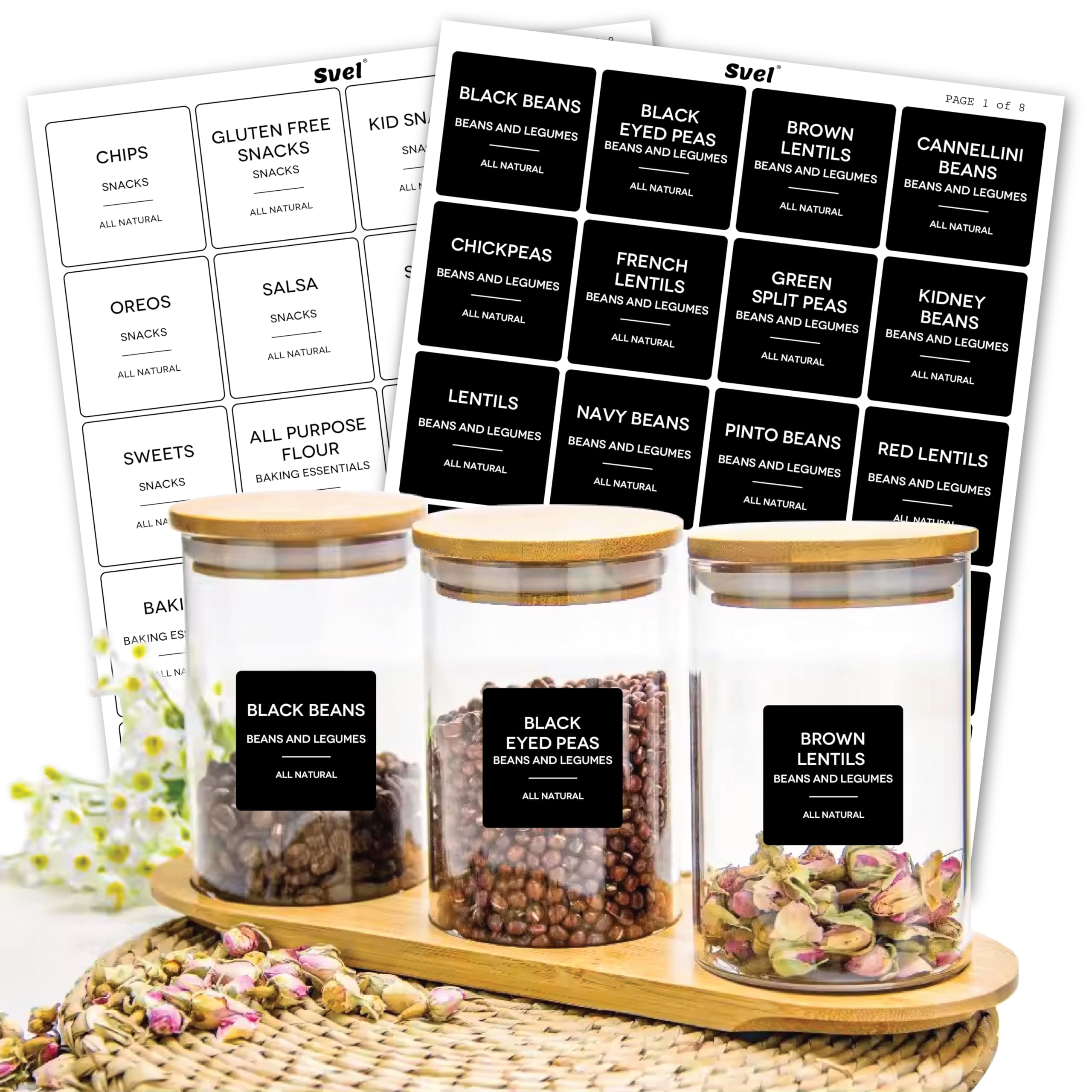 Snapklik.com : Pcs Kitchen Pantry White Labels For Food Storage ...