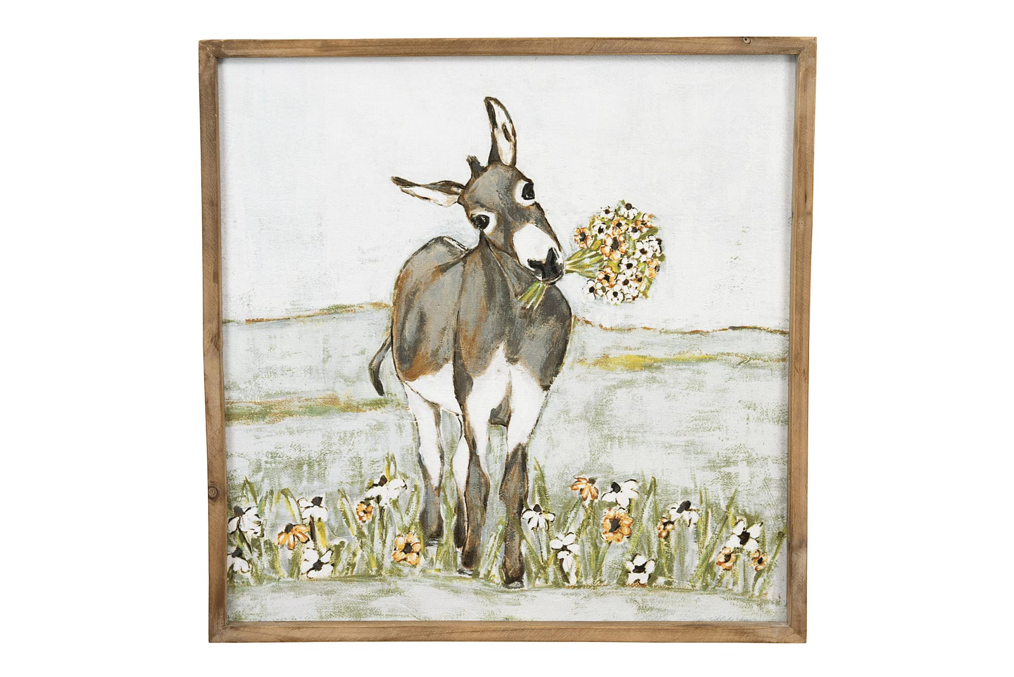 Amazon.com: Creative Co-Op Donkey Wall Décor in Wood Frame : Home & Kitchen