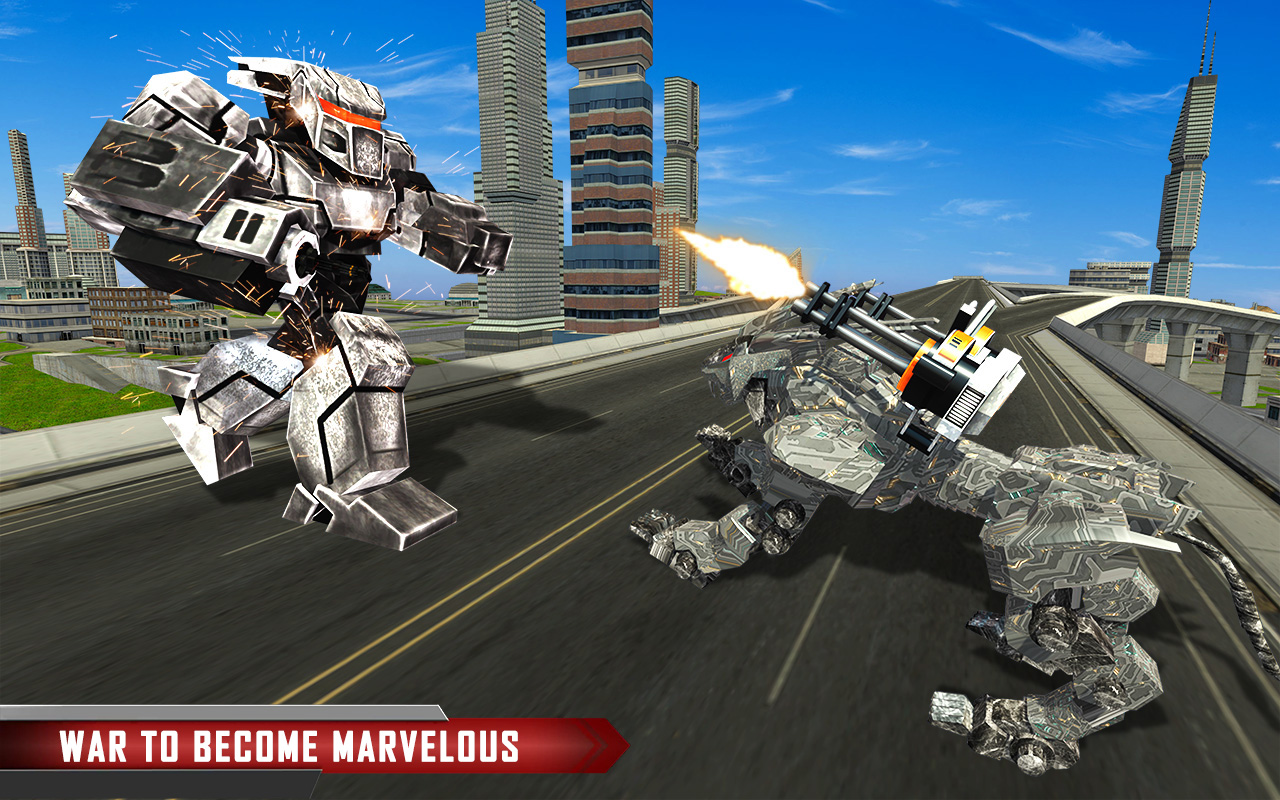 Multi Robot Transform Battle, Police Dog, Tiger & Wildcat, Transforming ...