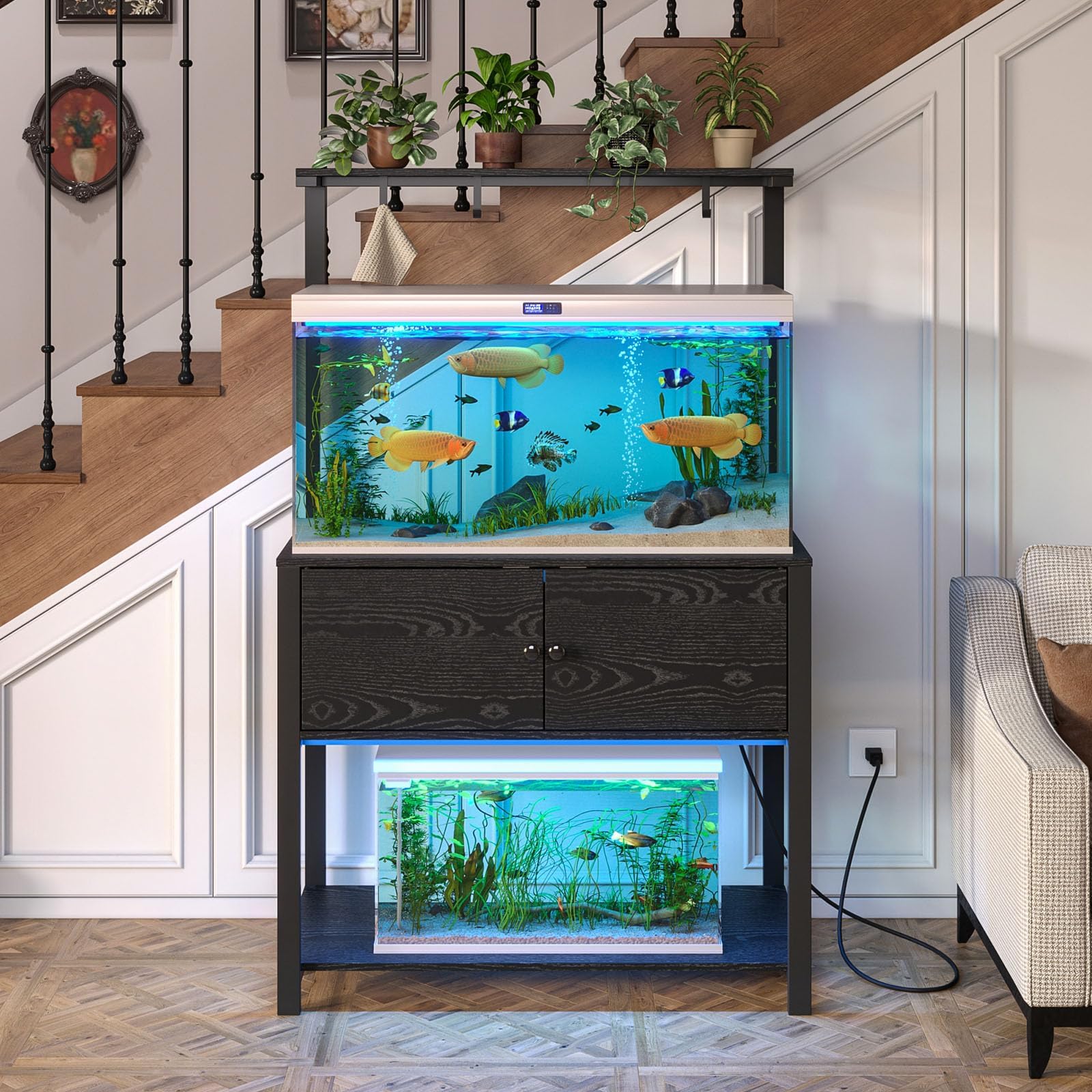 Amazon.com: Hyomdeck 40 Gallon Fish Tank Stand with Magic Power Outlets ...